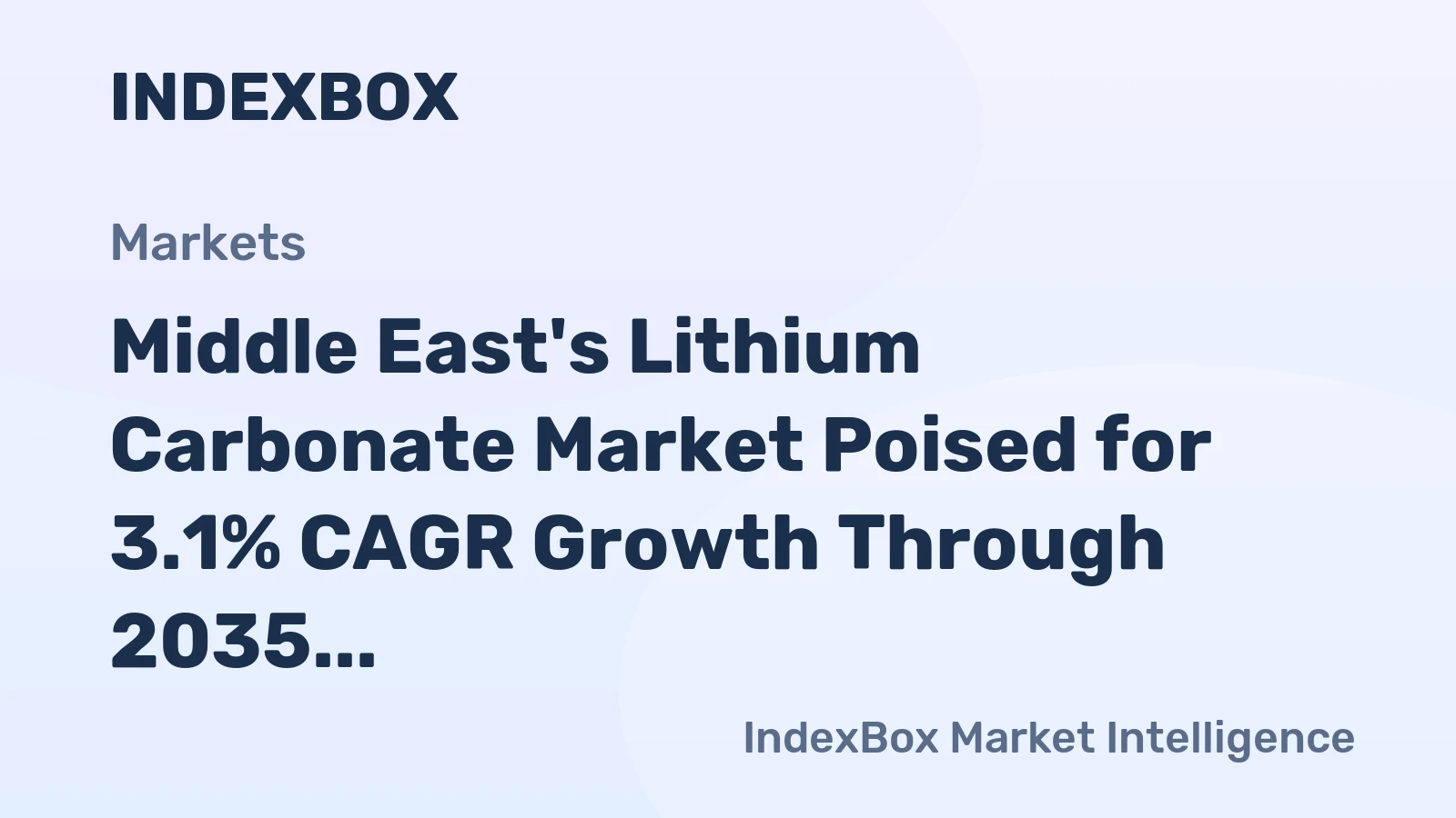 Middle East's Lithium Carbonate Market Poised for 3.1% CAGR Growth Through 2035