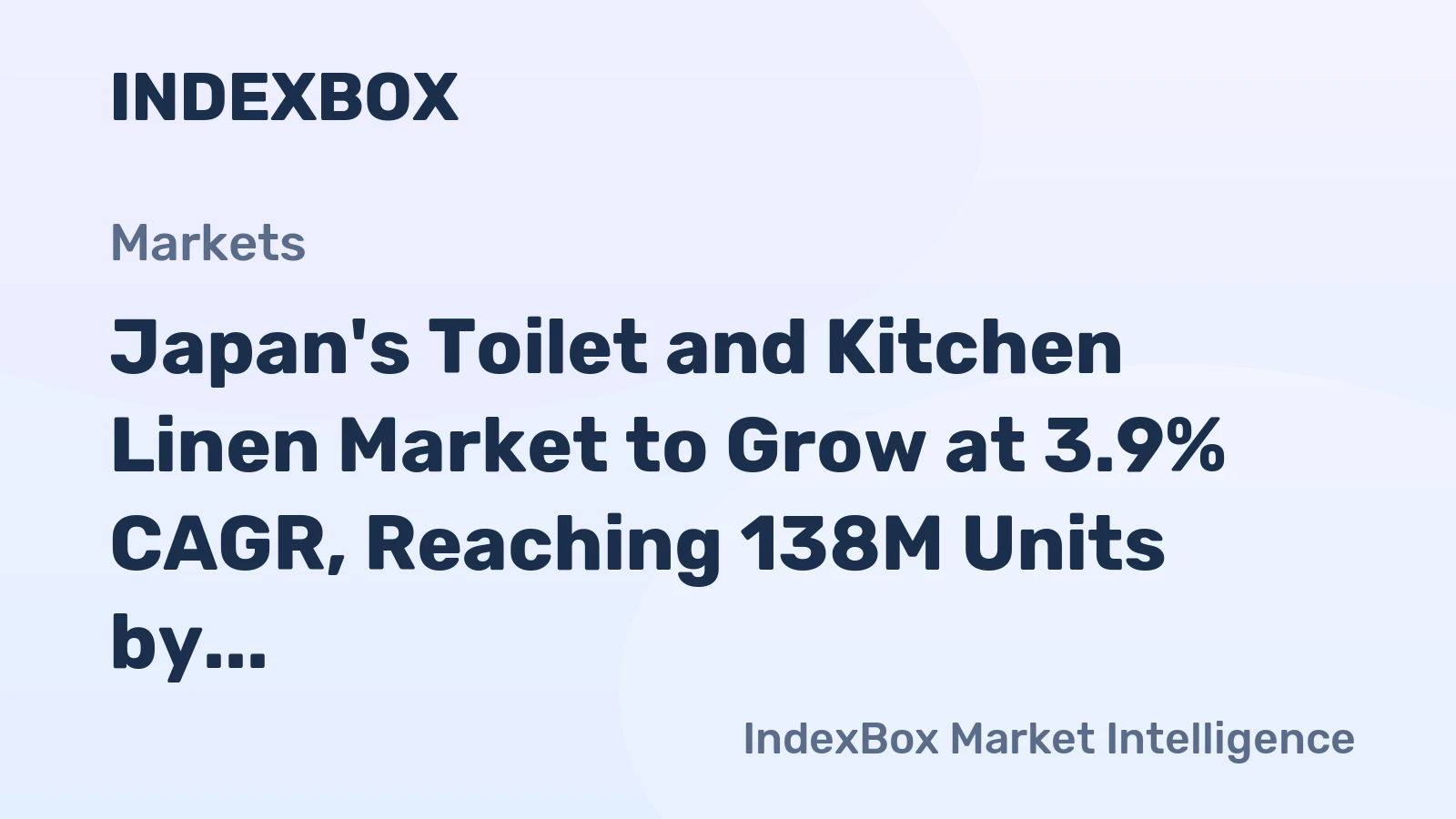 Japan's Toilet and Kitchen Linen Market to Grow at 3.9% CAGR, Reaching 138M Units by 2035