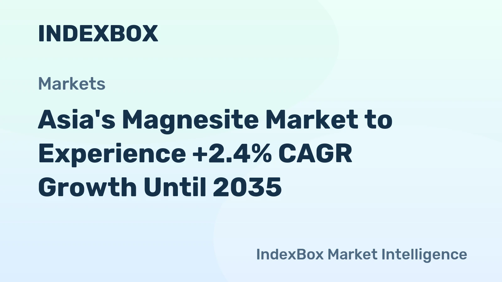 Asia's Magnesite Market to Experience +2.4% CAGR Growth Until 2035