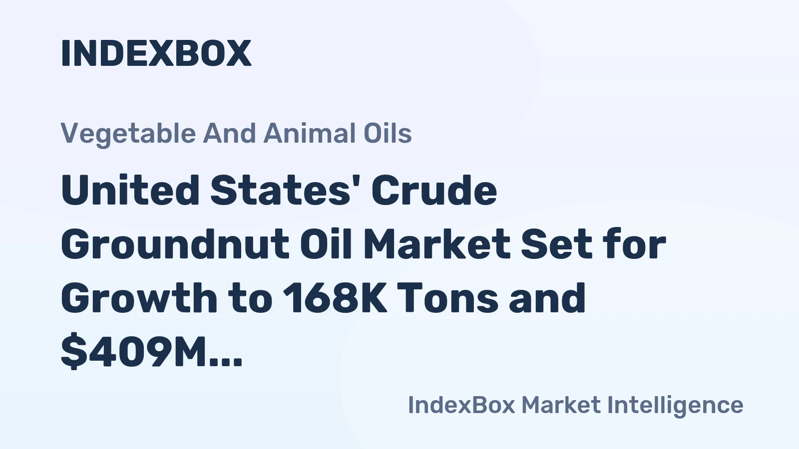 United States' Crude Groundnut Oil Market Set for Growth to 168K Tons and $409M