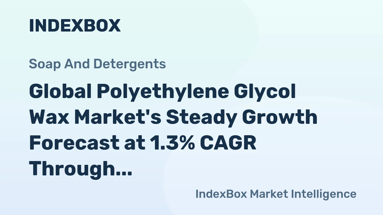 Global Polyethylene Glycol Wax Market's Steady Growth Forecast at 1.3% CAGR Through 2035