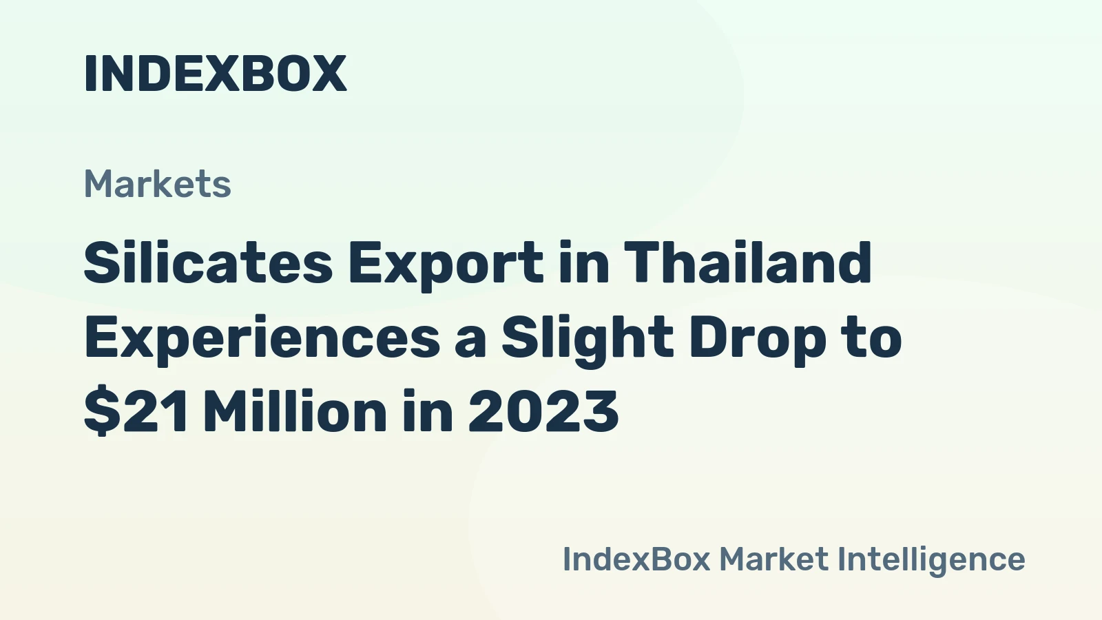 Silicates Export in Thailand Experiences a Slight Drop to $21 Million in 2023