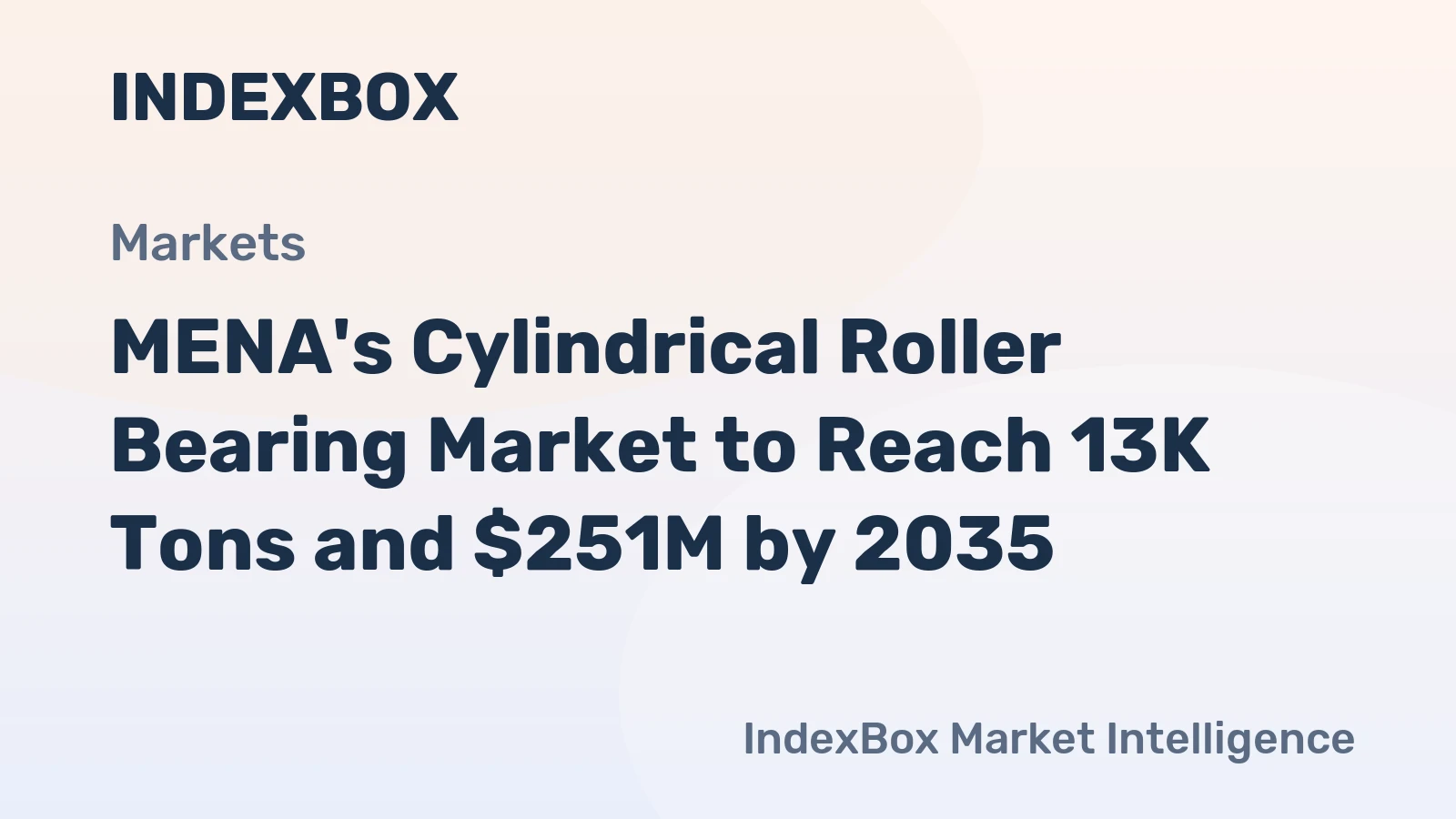 MENA's Cylindrical Roller Bearing Market to Reach 13K Tons and $251M by 2035