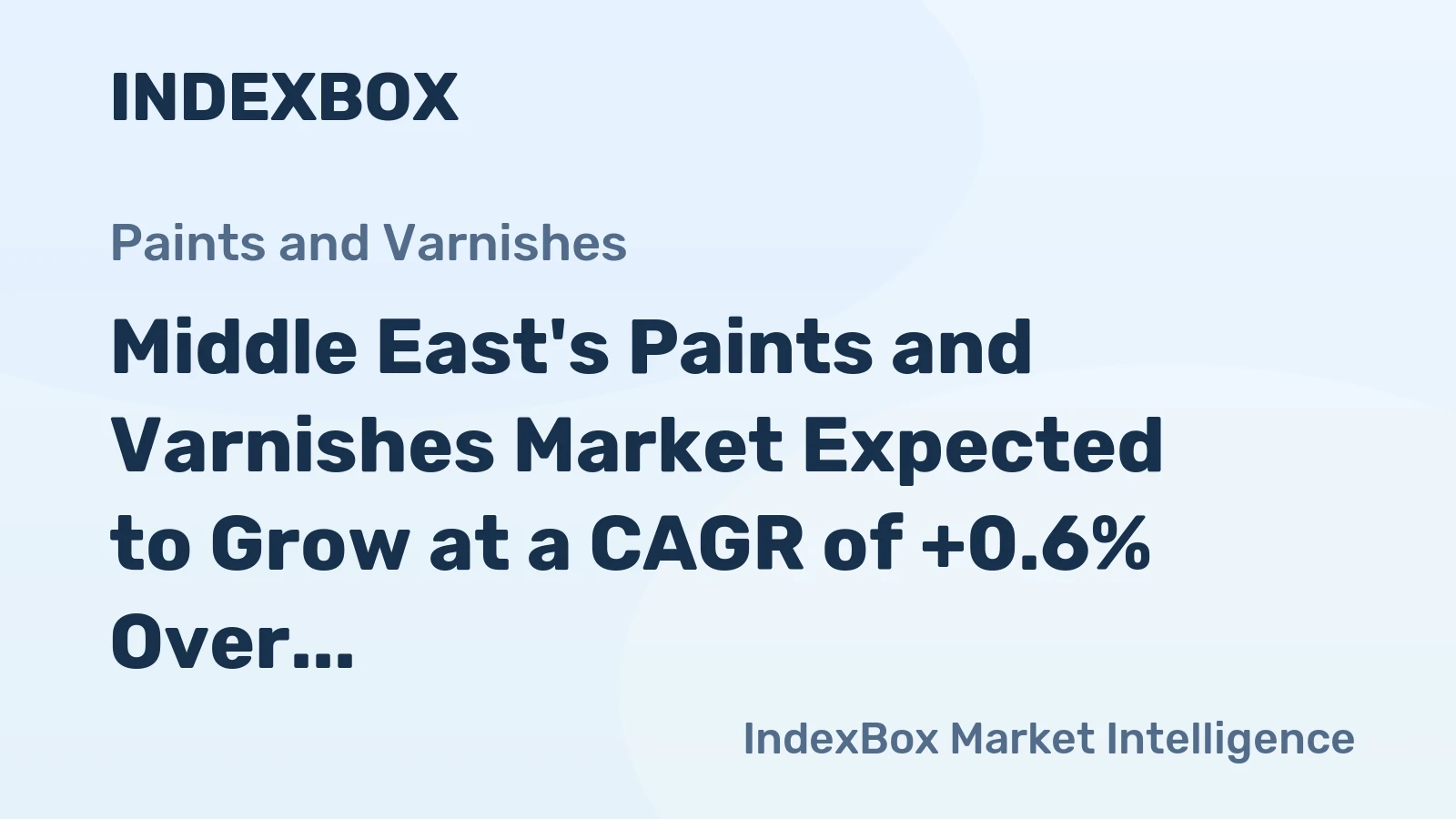 Middle East's Paints and Varnishes Market Expected to Grow at a CAGR of +0.6% Over Next Decade