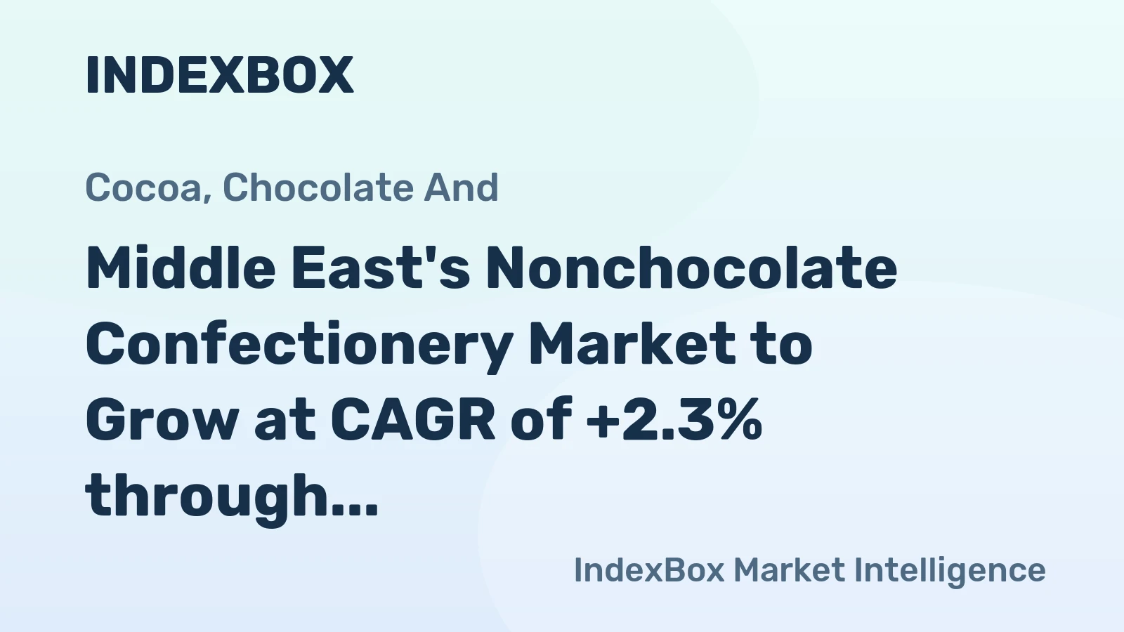 Middle East's Nonchocolate Confectionery Market to Grow at CAGR of +2.3% through 2035