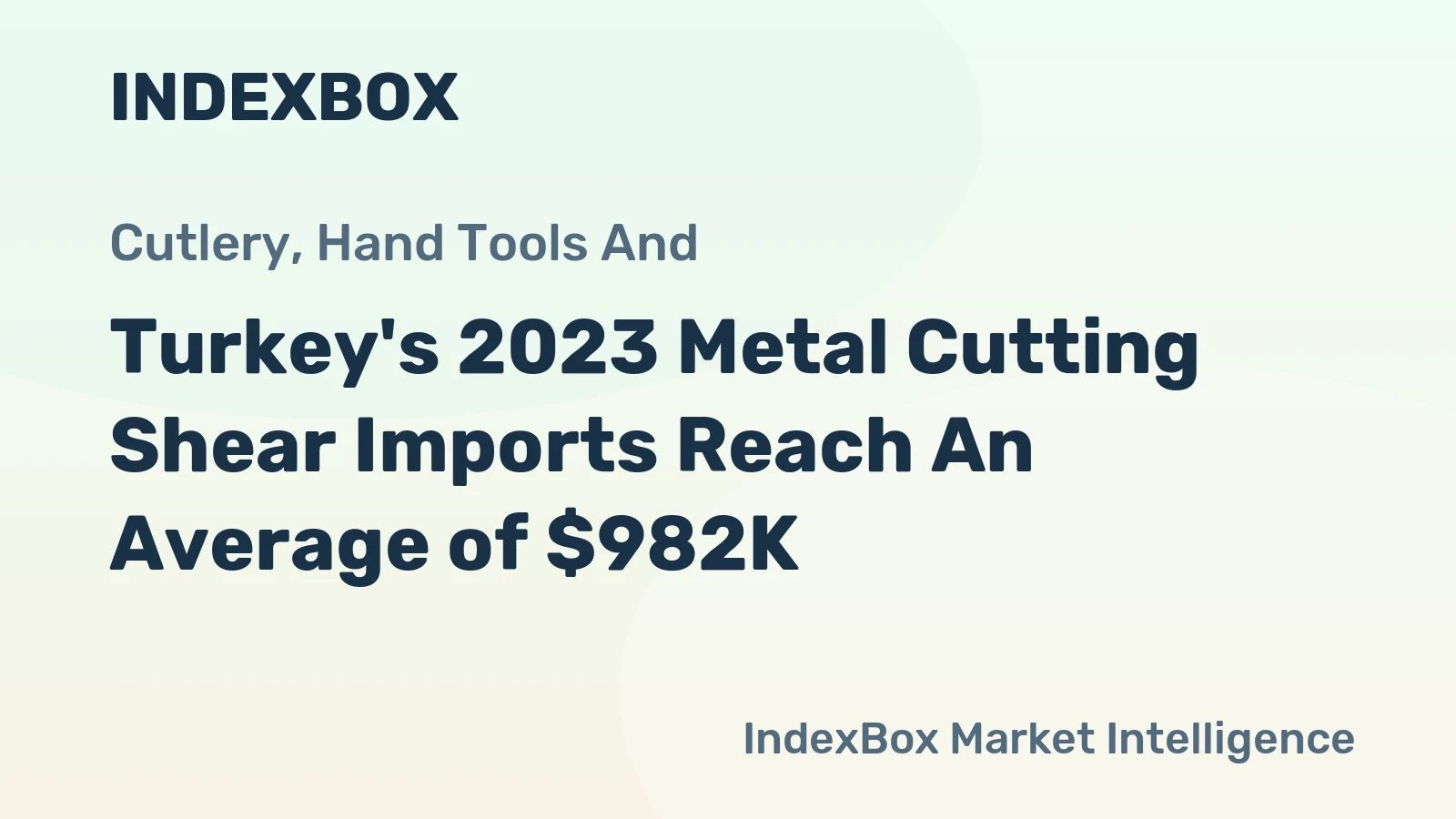 Turkey's 2023 Metal Cutting Shear Imports Reach An Average of $982K