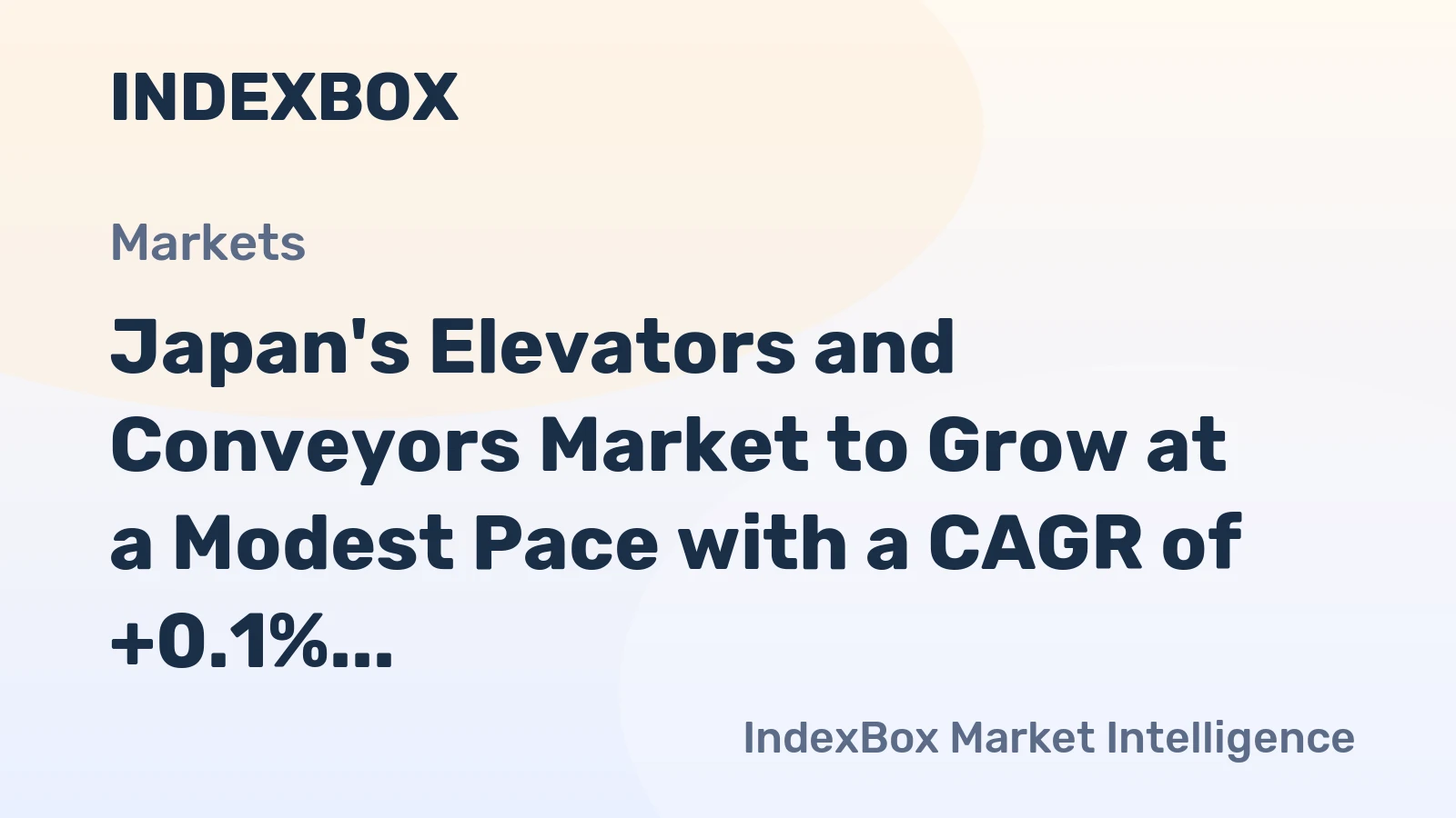 Japan's Elevators and Conveyors Market to Grow at a Modest Pace with a CAGR of +0.1% from 2024 to 2035