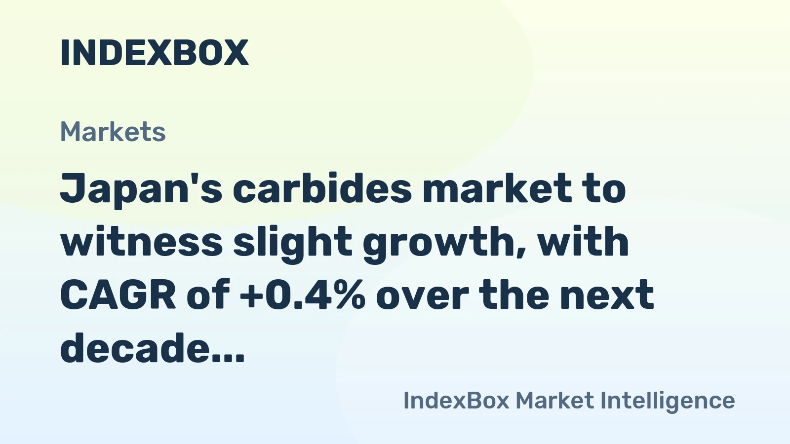 Japan's carbides market to witness slight growth, with CAGR of +0.4% over the next decade