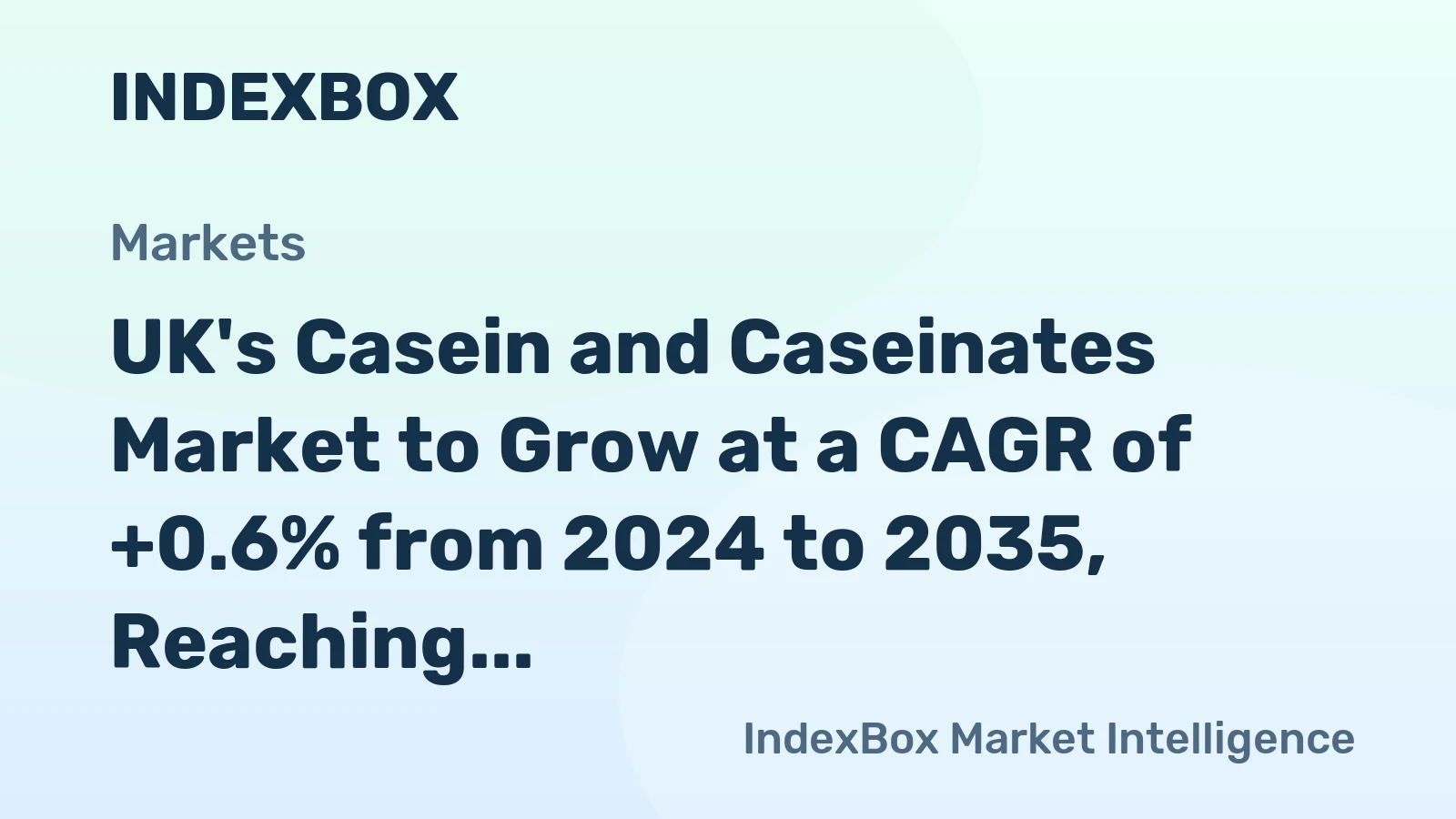 UK's Casein and Caseinates Market to Grow at a CAGR of +0.6% from 2024 to 2035, Reaching 15K tons in Volume