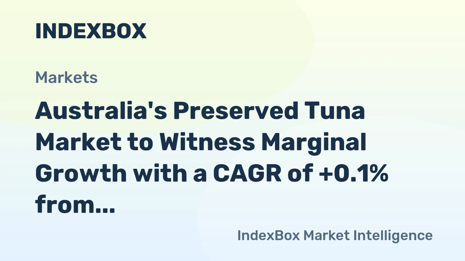 Australia's Preserved Tuna Market to Witness Marginal Growth with a CAGR of +0.1% from 2024 to 2035