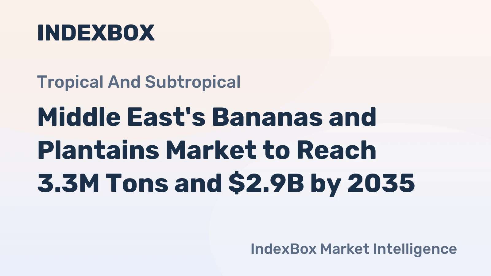 Middle East's Bananas and Plantains Market to Reach 3.3M Tons and $2.9B by 2035