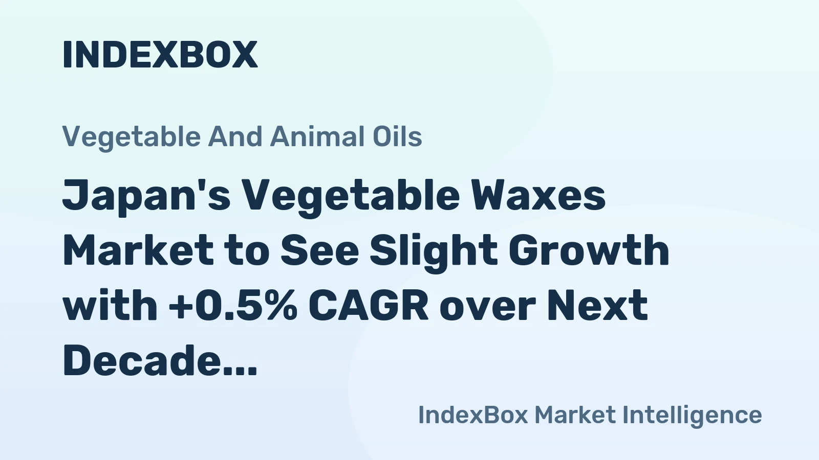 Japan's Vegetable Waxes Market to See Slight Growth with +0.5% CAGR over Next Decade