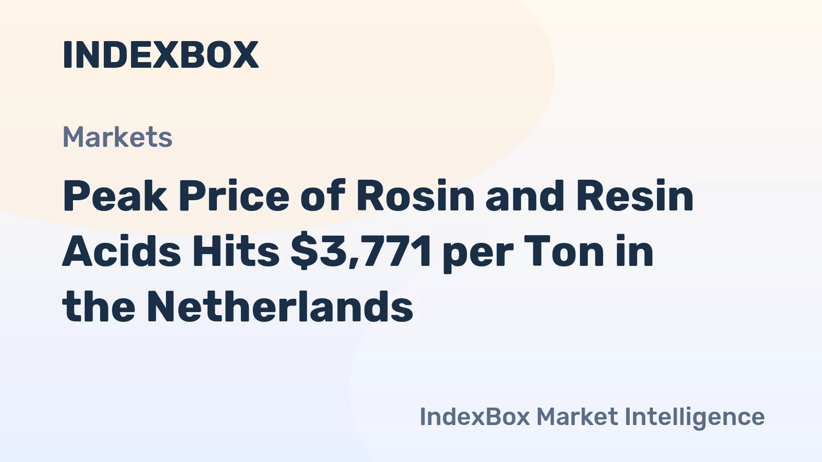 Peak Price of Rosin and Resin Acids Hits $3,771 per Ton in the Netherlands
