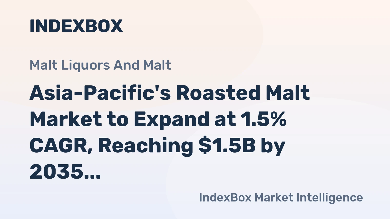 Asia-Pacific's Roasted Malt Market to Expand at 1.5% CAGR, Reaching $1.5B by 2035