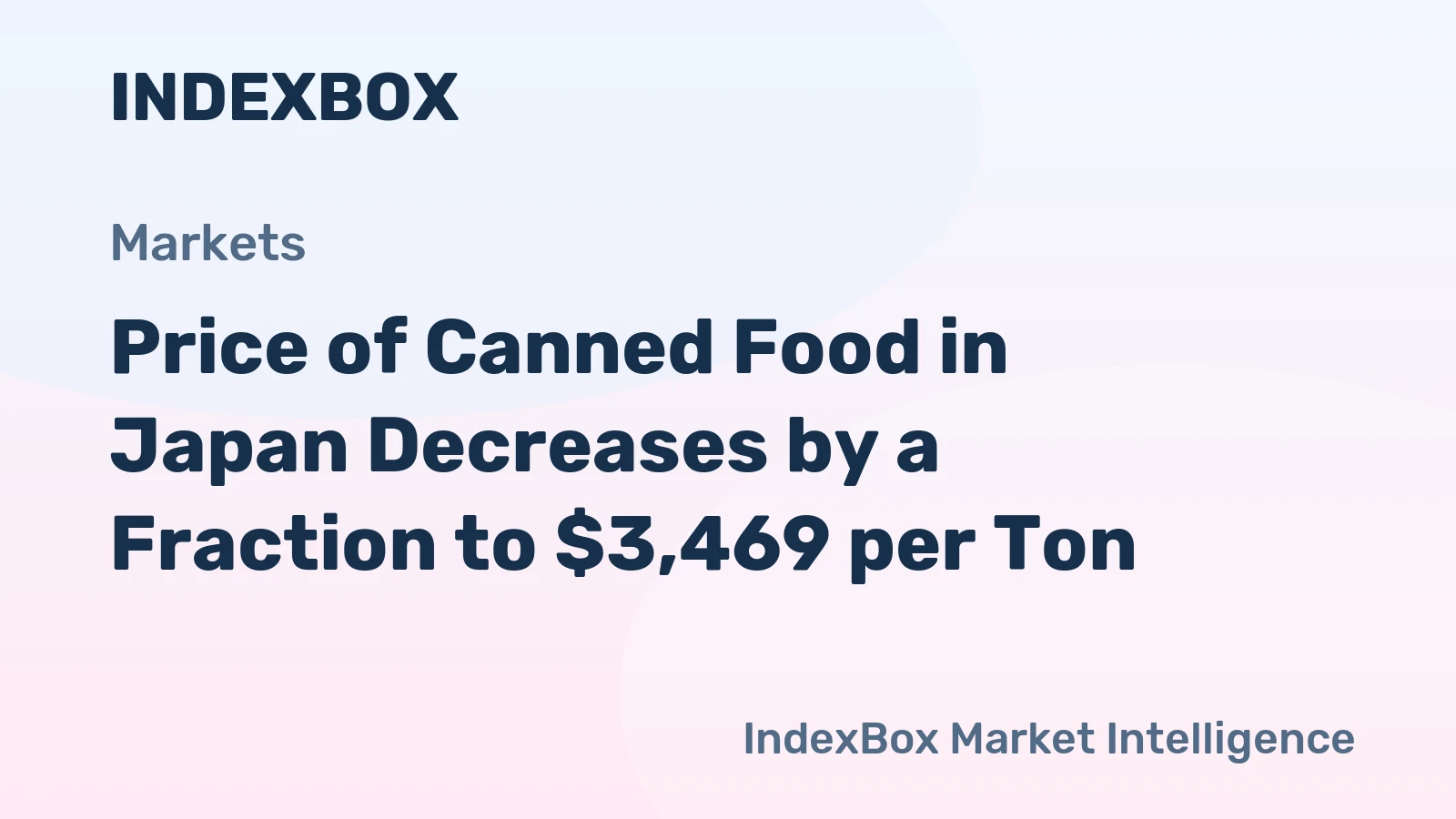 Price of Canned Food in Japan Decreases by a Fraction to $3,469 per Ton
