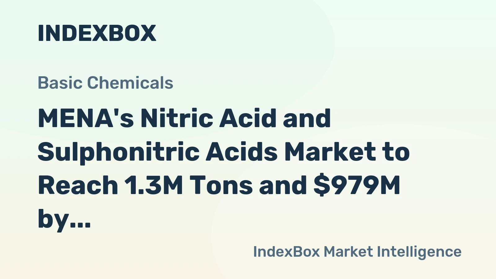 MENA's Nitric Acid and Sulphonitric Acids Market to Reach 1.3M Tons and $979M by 2035