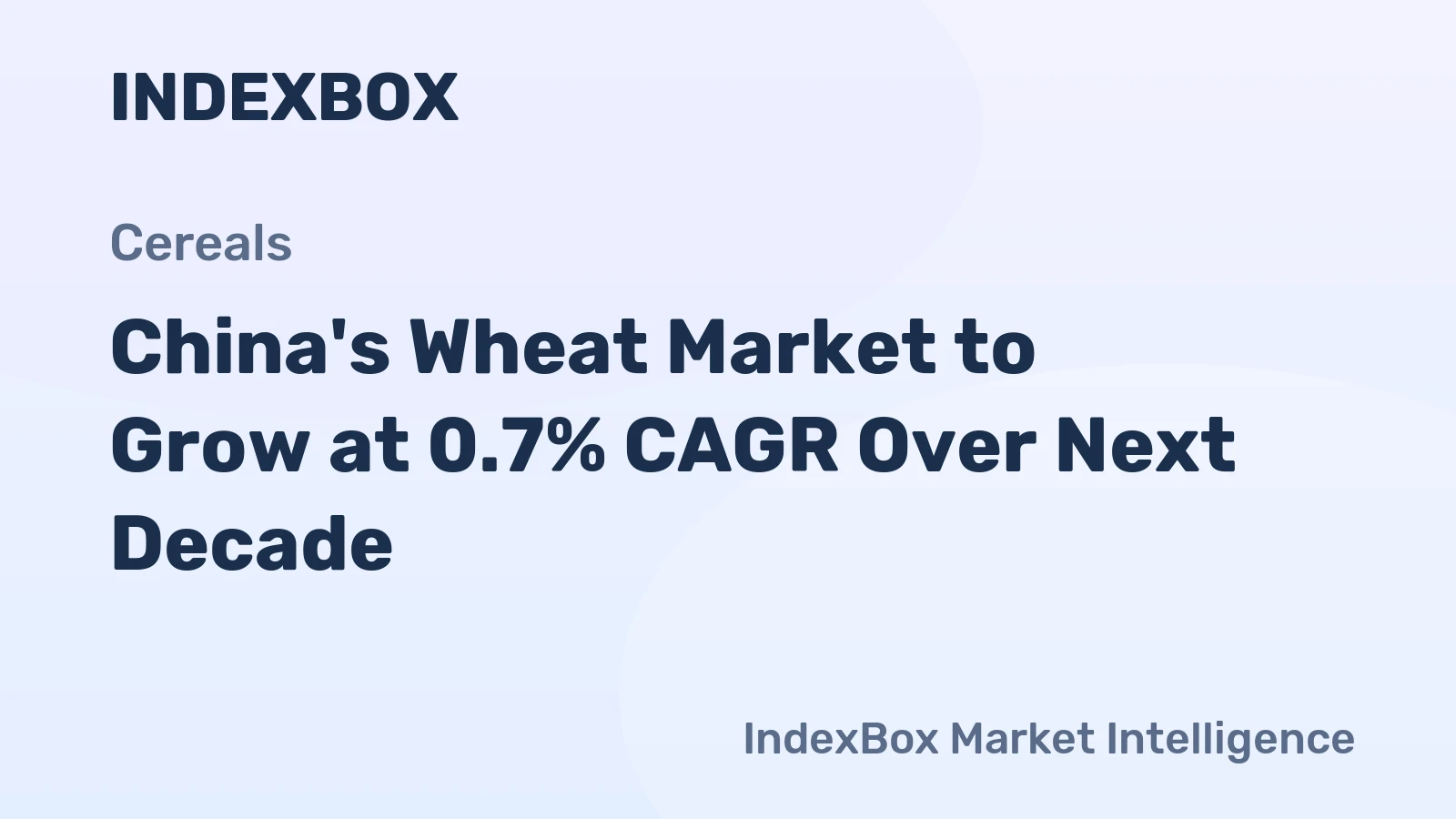 China's Wheat Market to Grow at 0.7% CAGR Over Next Decade