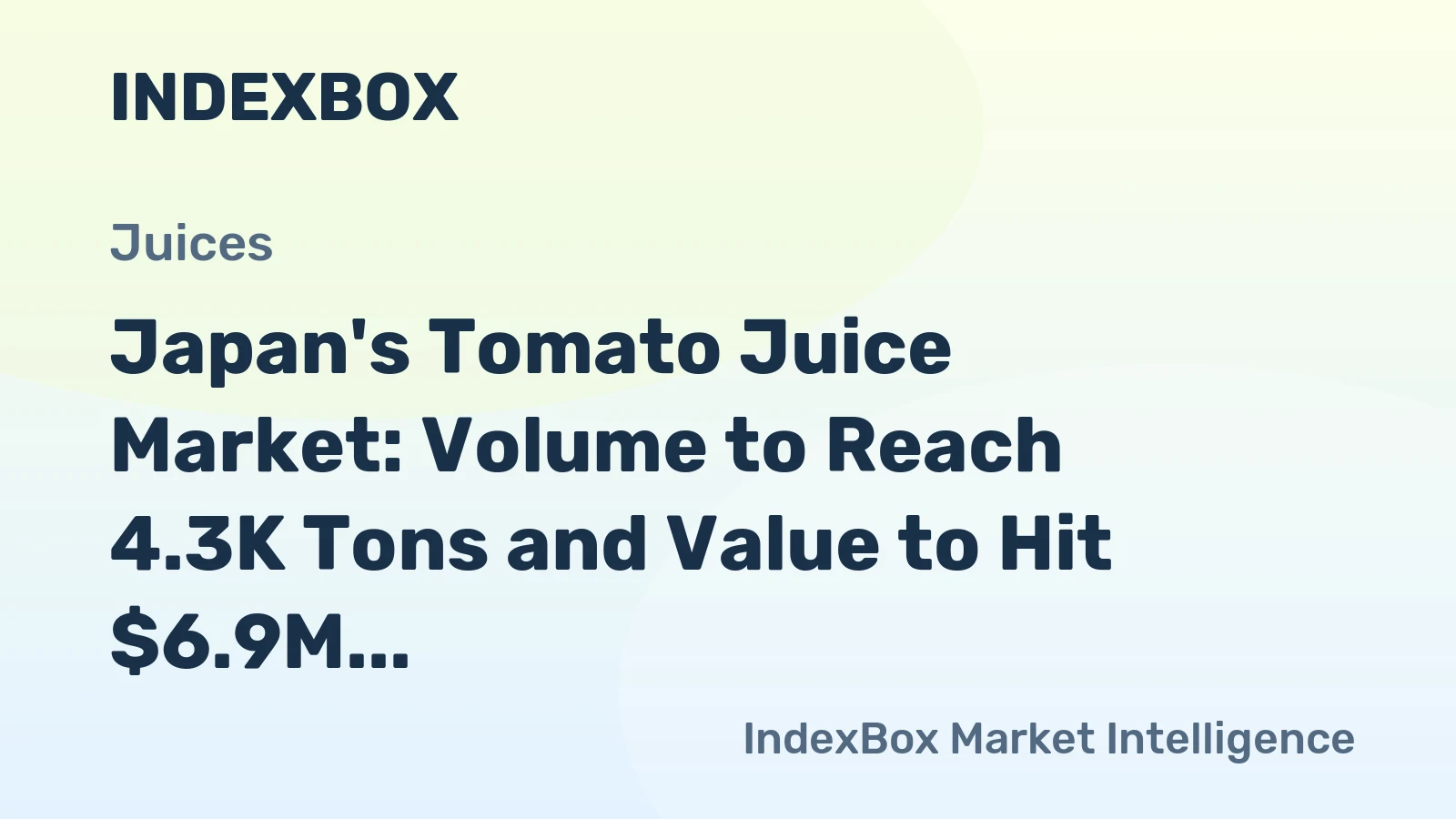 Japan's Tomato Juice Market: Volume to Reach 4.3K Tons and Value to Hit $6.9M by 2035