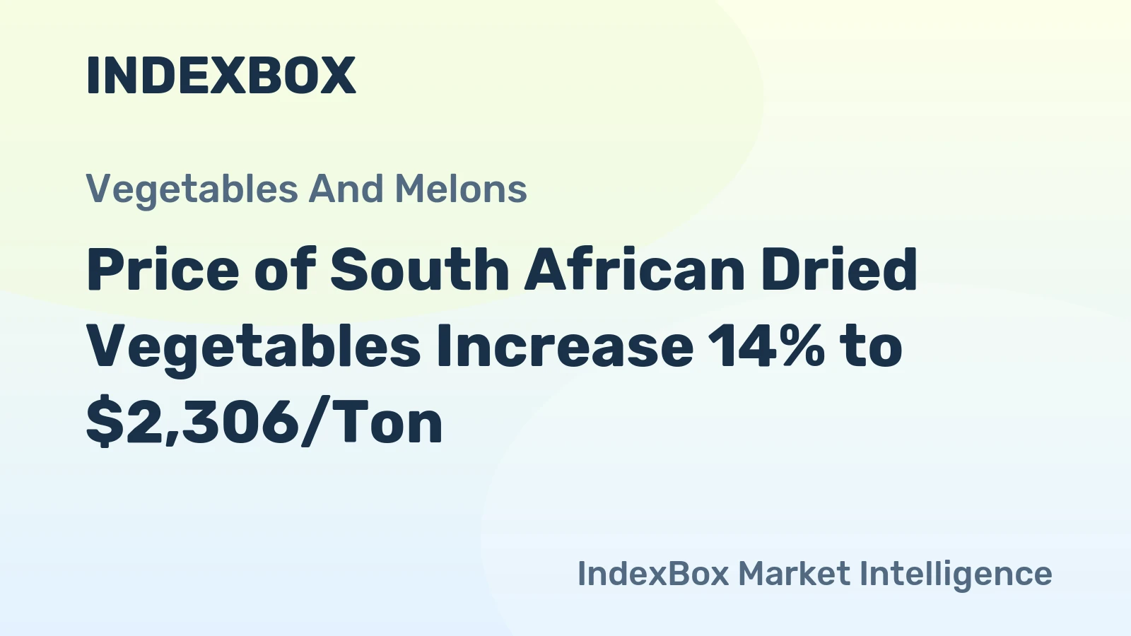 Price of South African Dried Vegetables Increase 14% to $2,306/Ton