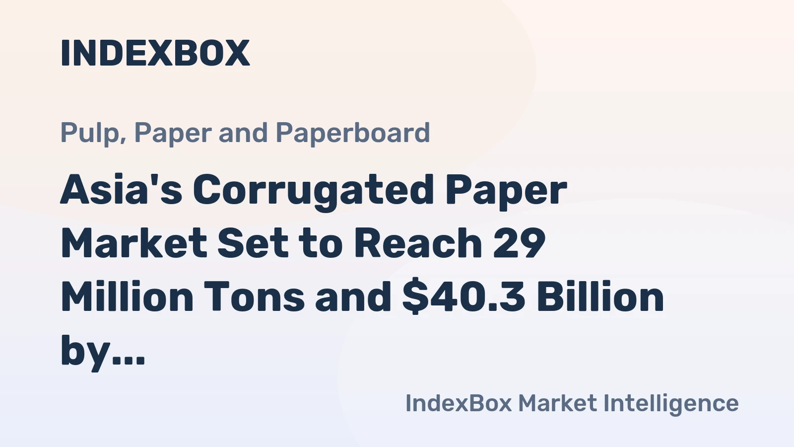 Asia's Corrugated Paper Market Set to Reach 29 Million Tons and $40.3 Billion by 2035
