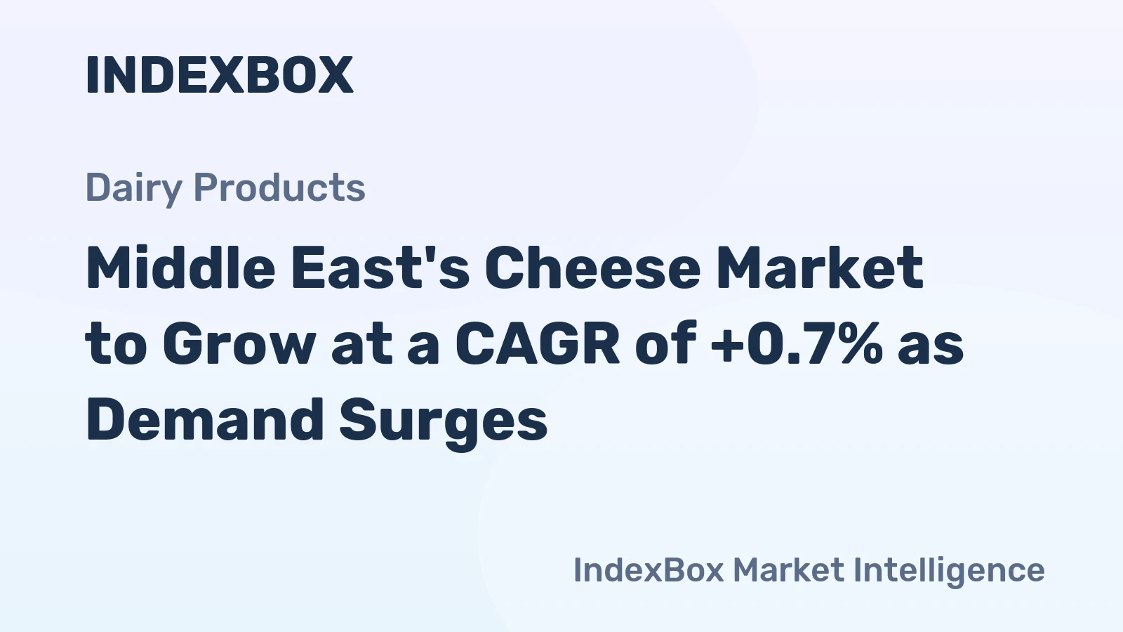 Middle East's Cheese Market to Grow at a CAGR of +0.7% as Demand Surges
