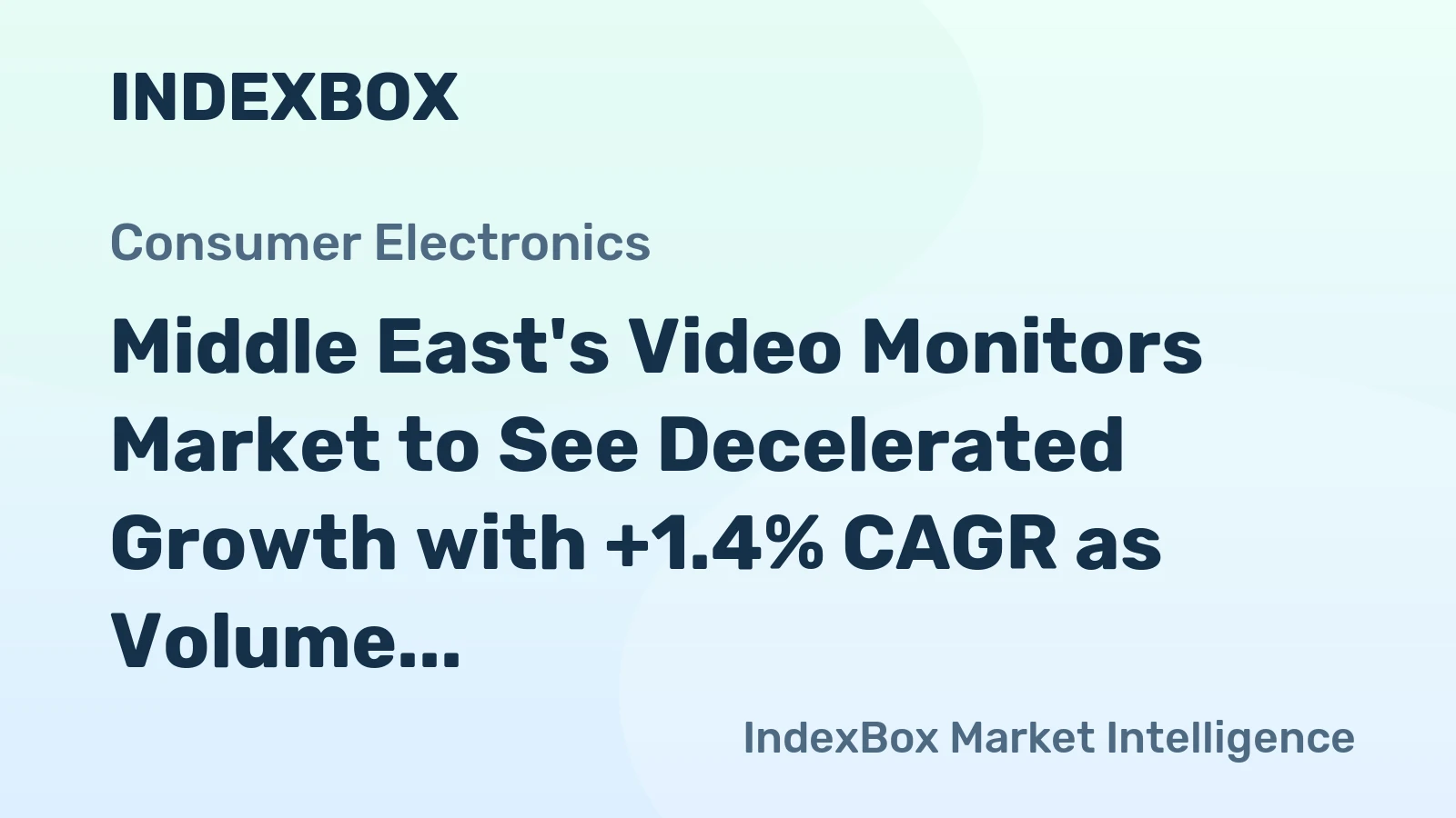 Middle East's Video Monitors Market to See Decelerated Growth with +1.4% CAGR as Volume Reaches 13M Units by 2035