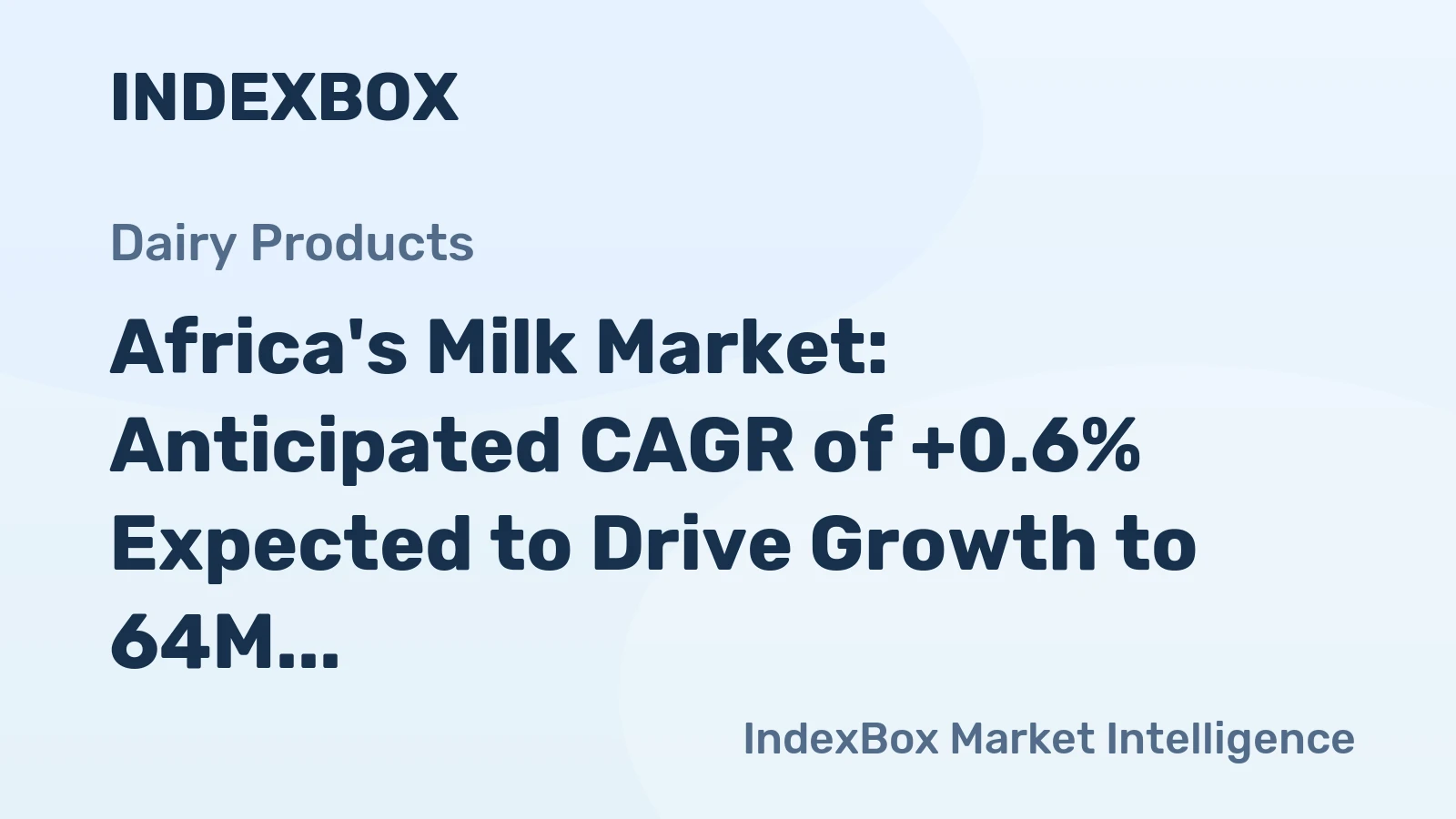 Africa's Milk Market: Anticipated CAGR of +0.6% Expected to Drive Growth to 64M Tons by 2035