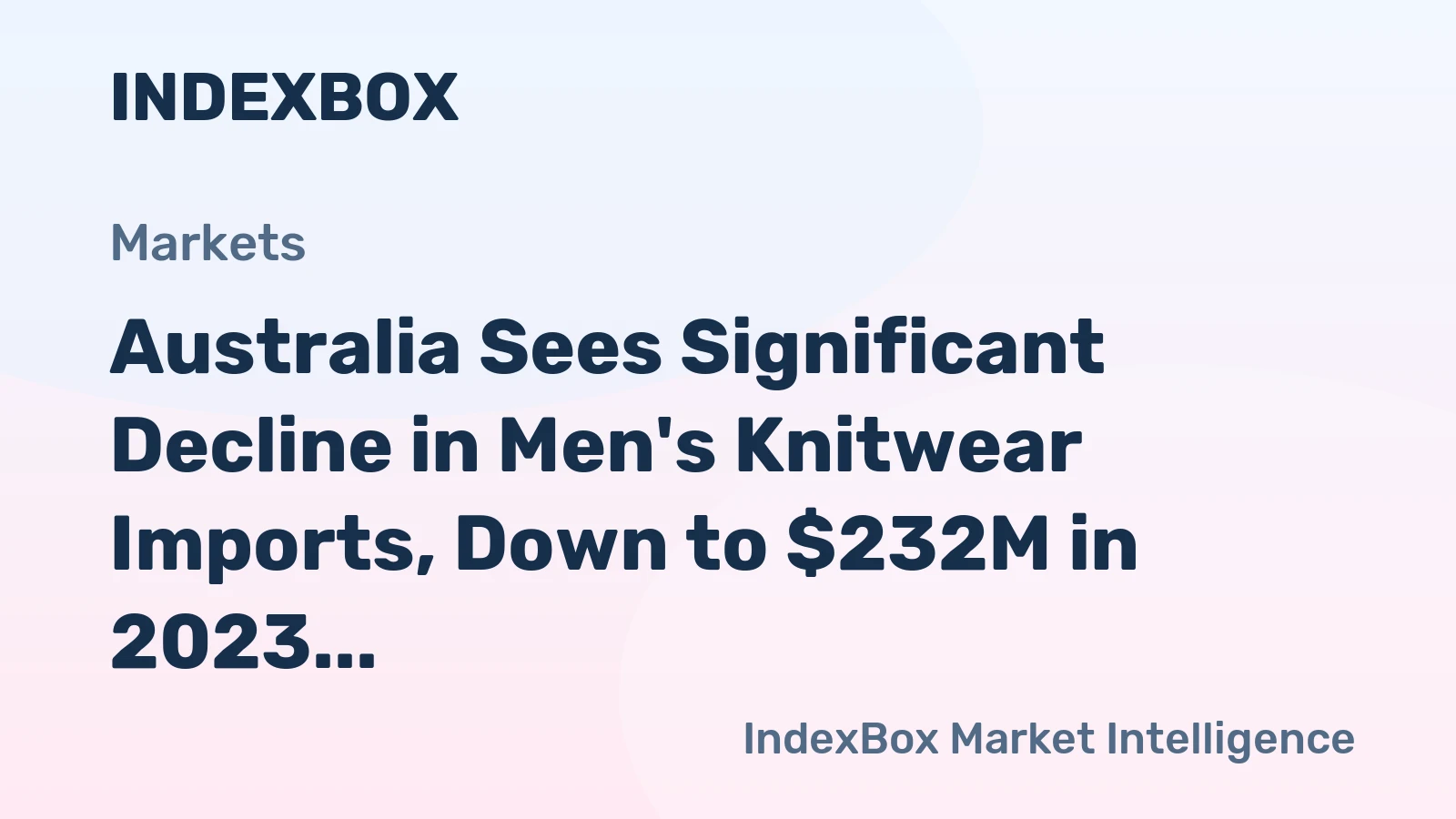 Australia Sees Significant Decline in Men's Knitwear Imports, Down to $232M in 2023