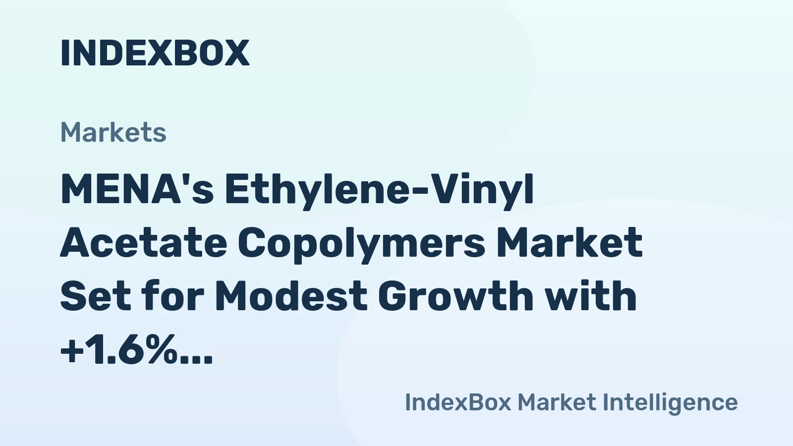 MENA's Ethylene-Vinyl Acetate Copolymers Market Set for Modest Growth with +1.6% CAGR in Value Through 2035