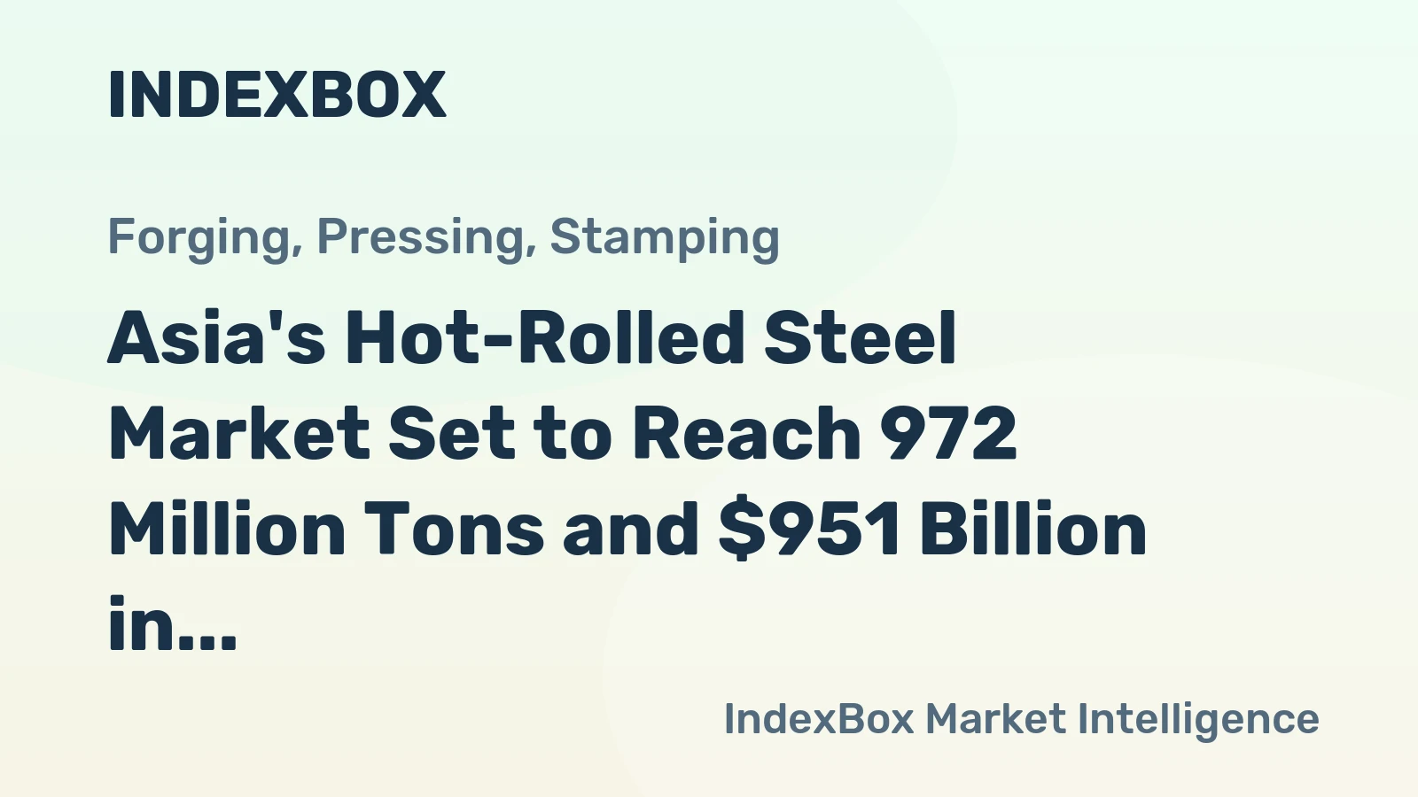 Asia's Hot-Rolled Steel Market Set to Reach 972 Million Tons and $951 Billion in Value