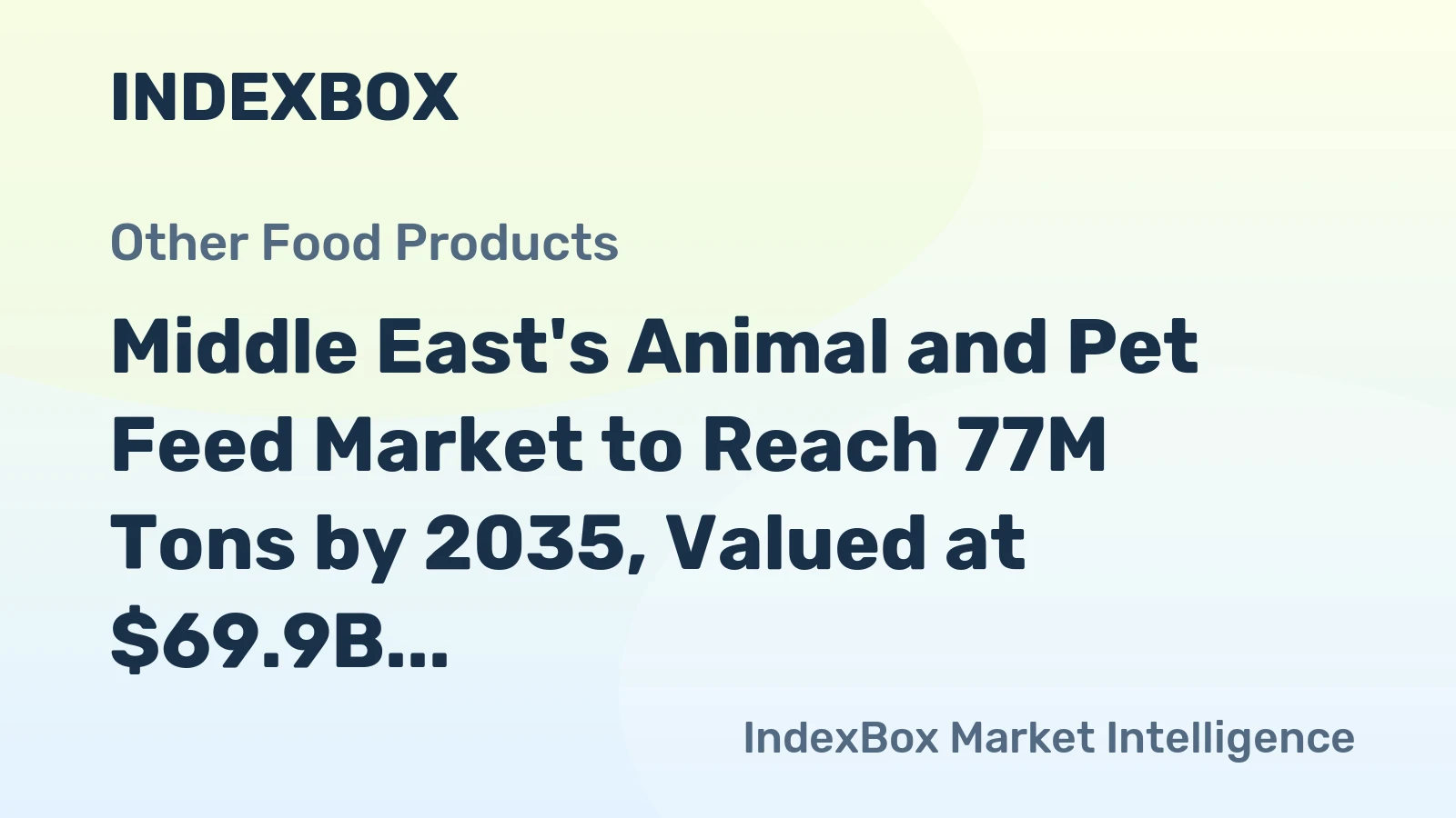 Middle East's Animal and Pet Feed Market to Reach 77M Tons by 2035, Valued at $69.9B