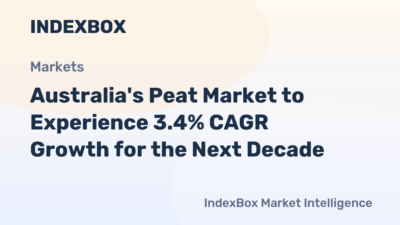 Australia's Peat Market to Experience 3.4% CAGR Growth for the Next Decade