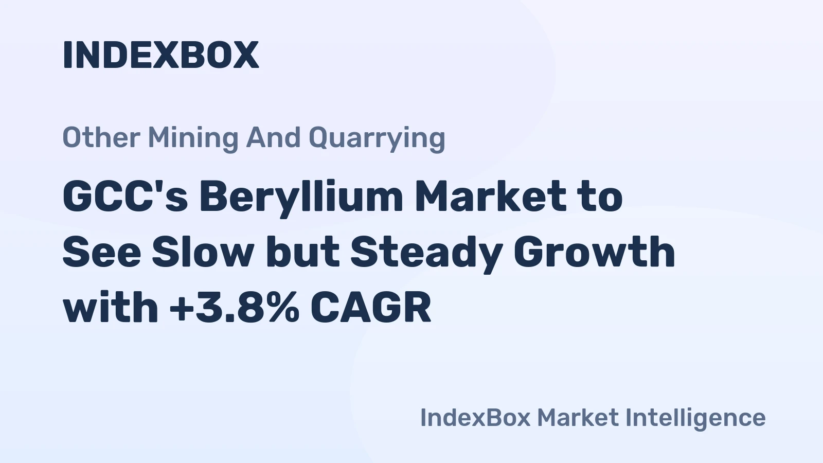 GCC's Beryllium Market to See Slow but Steady Growth with +3.8% CAGR