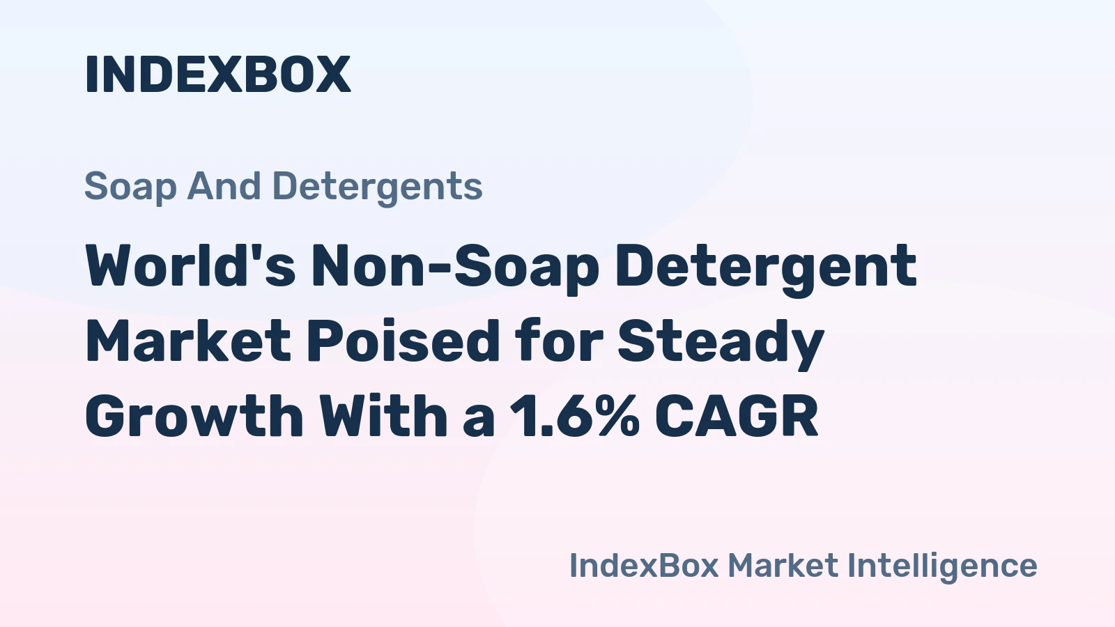 World's Non-Soap Detergent Market Poised for Steady Growth With a 1.6% CAGR
