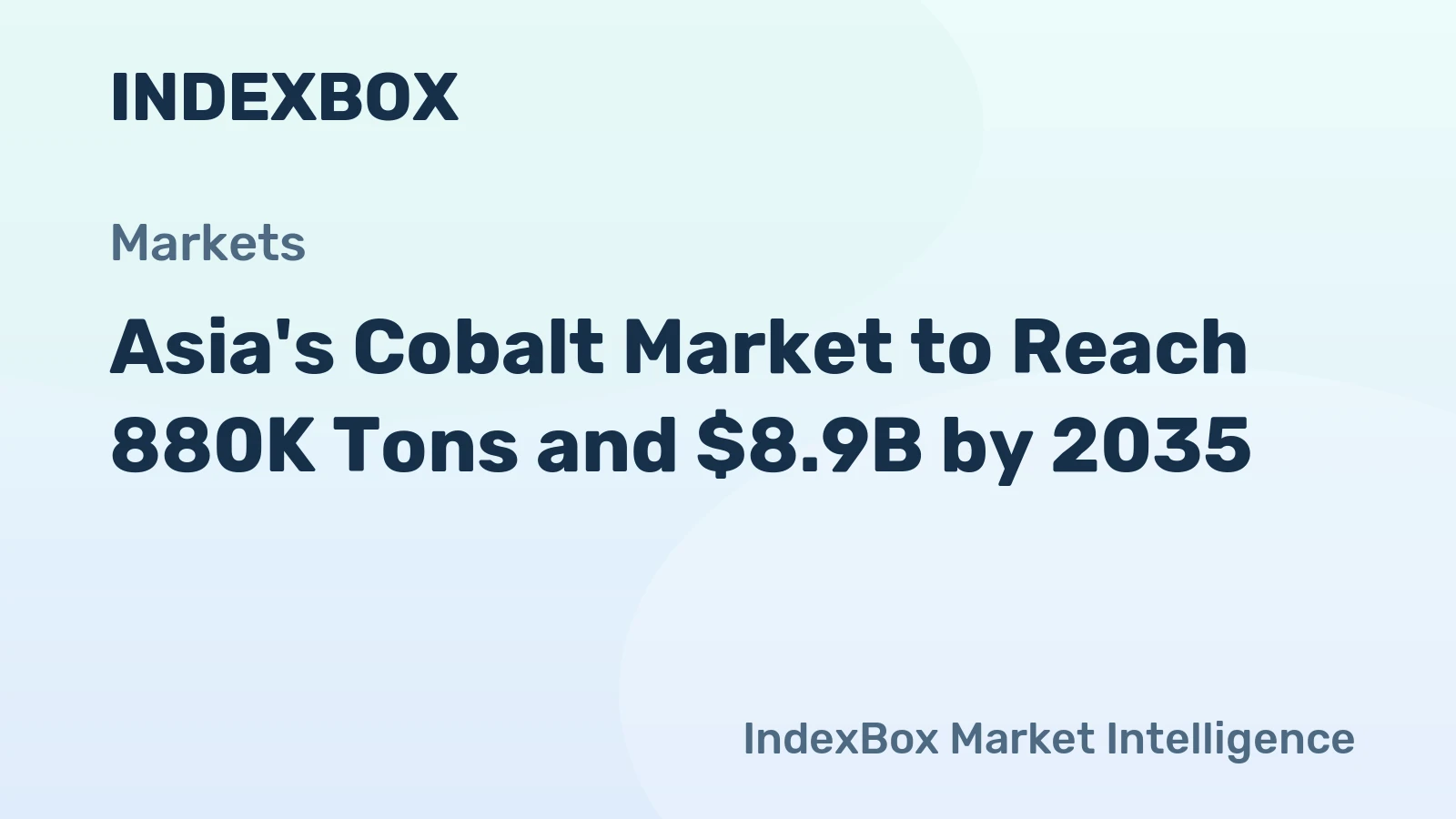 Asia's Cobalt Market to Reach 880K Tons and $8.9B by 2035