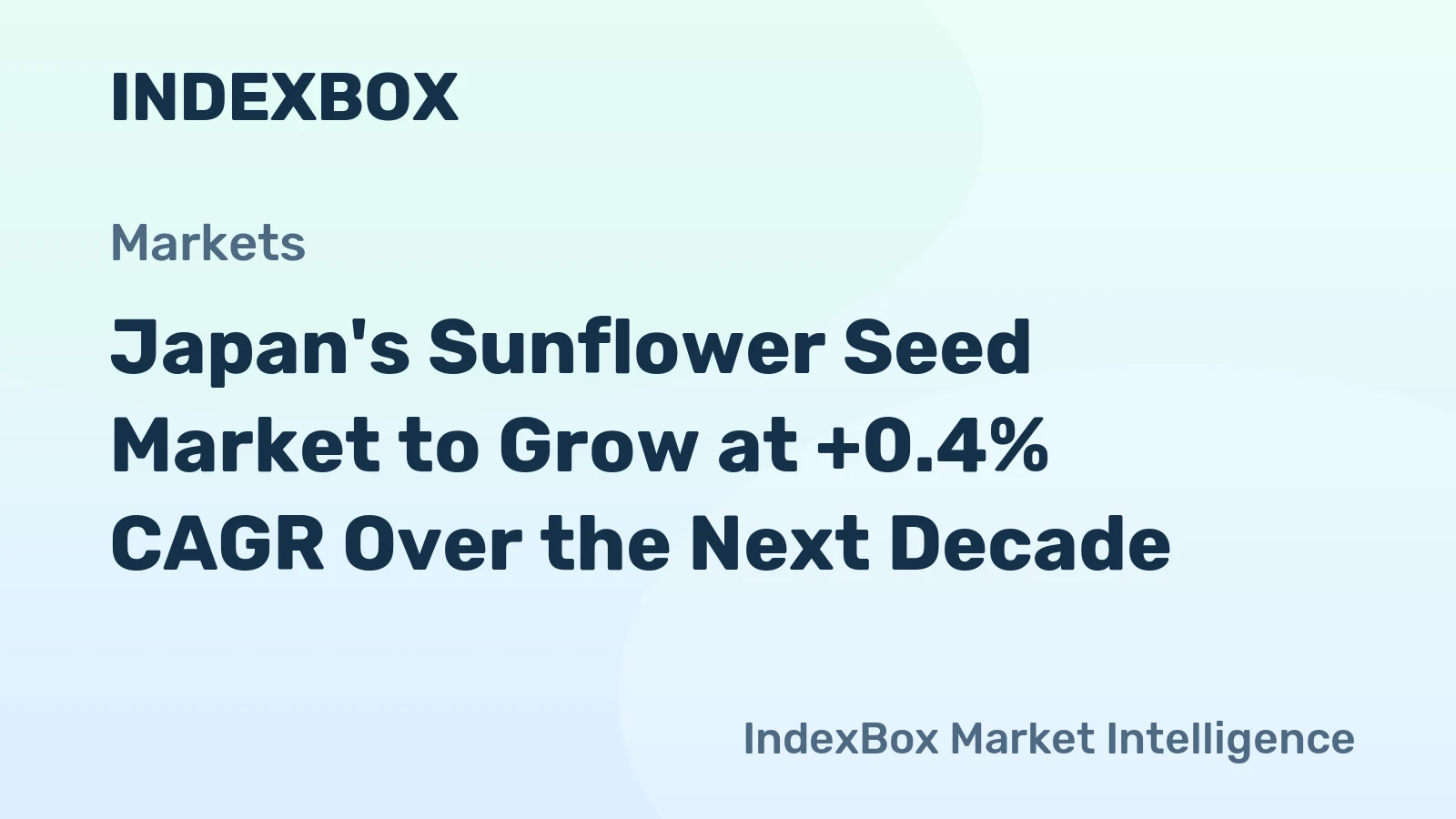Japan's Sunflower Seed Market to Grow at +0.4% CAGR Over the Next Decade