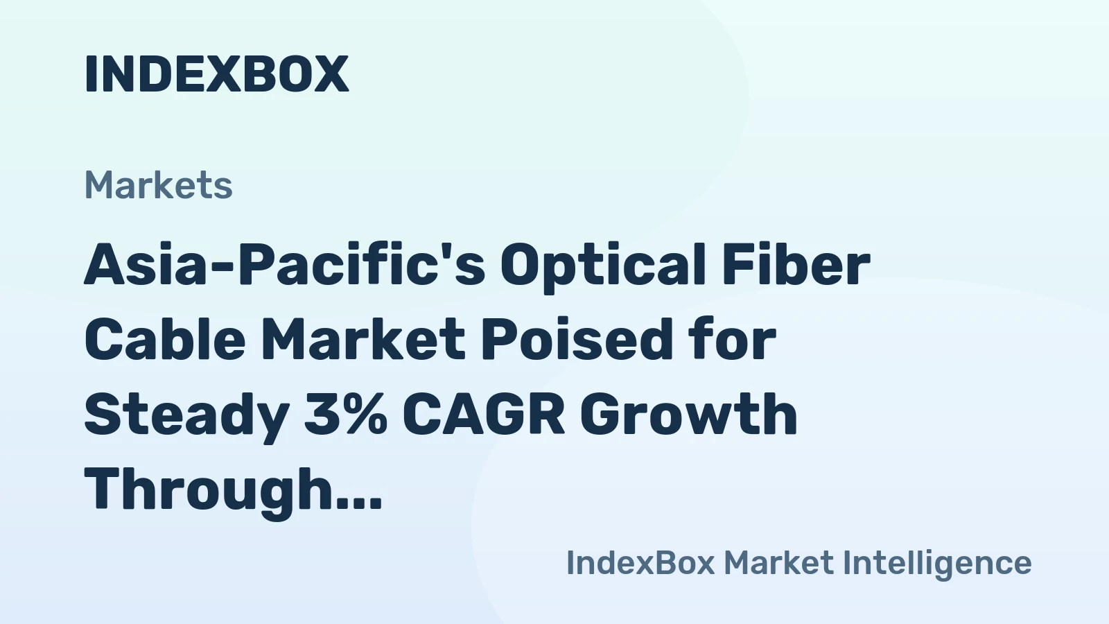 Asia-Pacific's Optical Fiber Cable Market Poised for Steady 3% CAGR Growth Through 2035