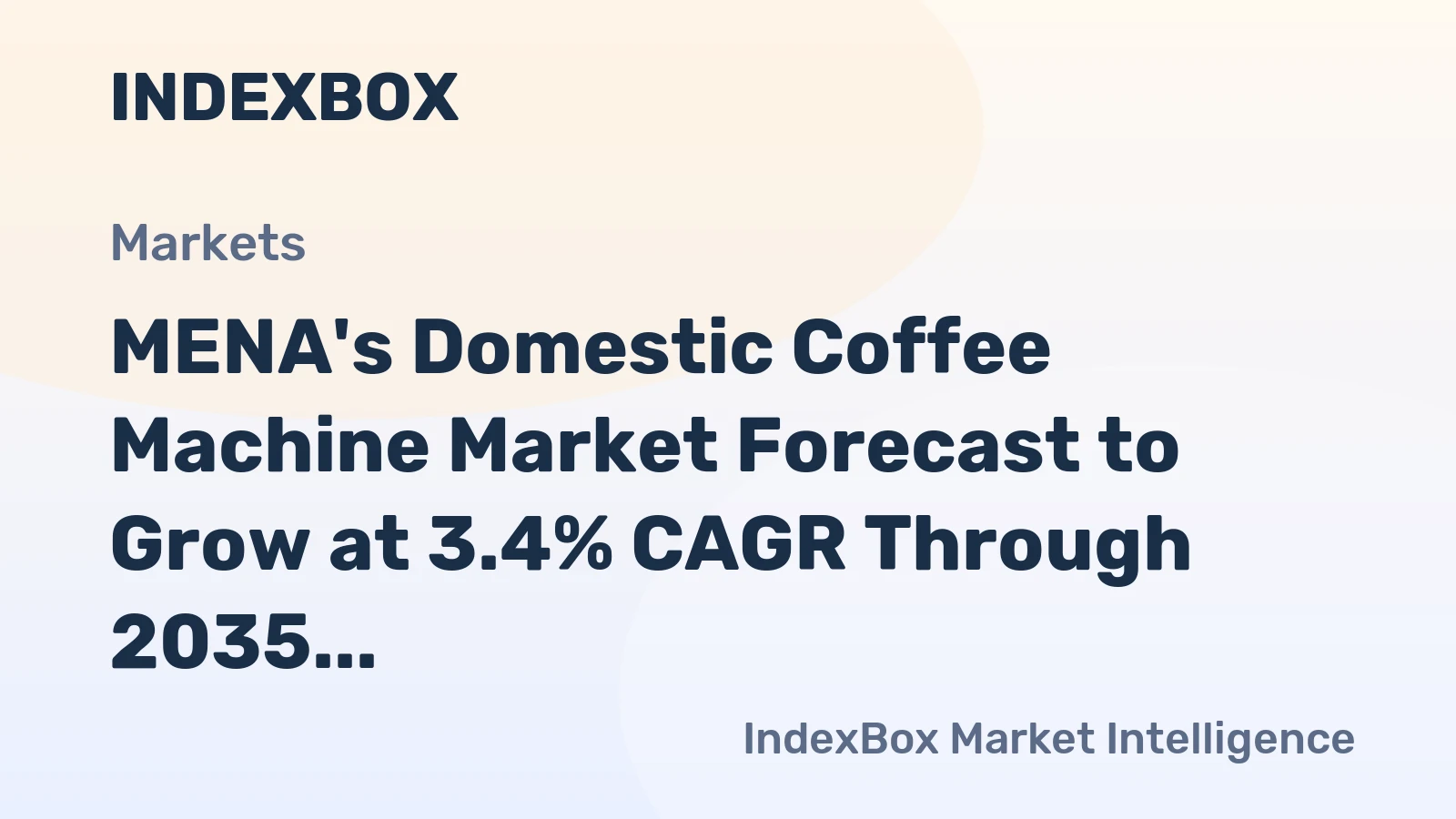 MENA's Domestic Coffee Machine Market Forecast to Grow at 3.4% CAGR Through 2035