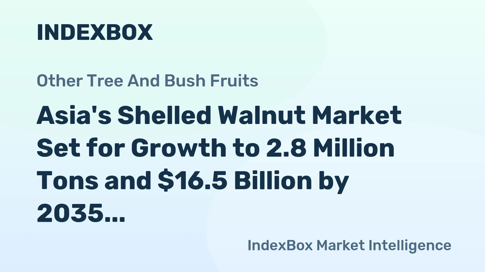 Asia's Shelled Walnut Market Set for Growth to 2.8 Million Tons and $16.5 Billion by 2035
