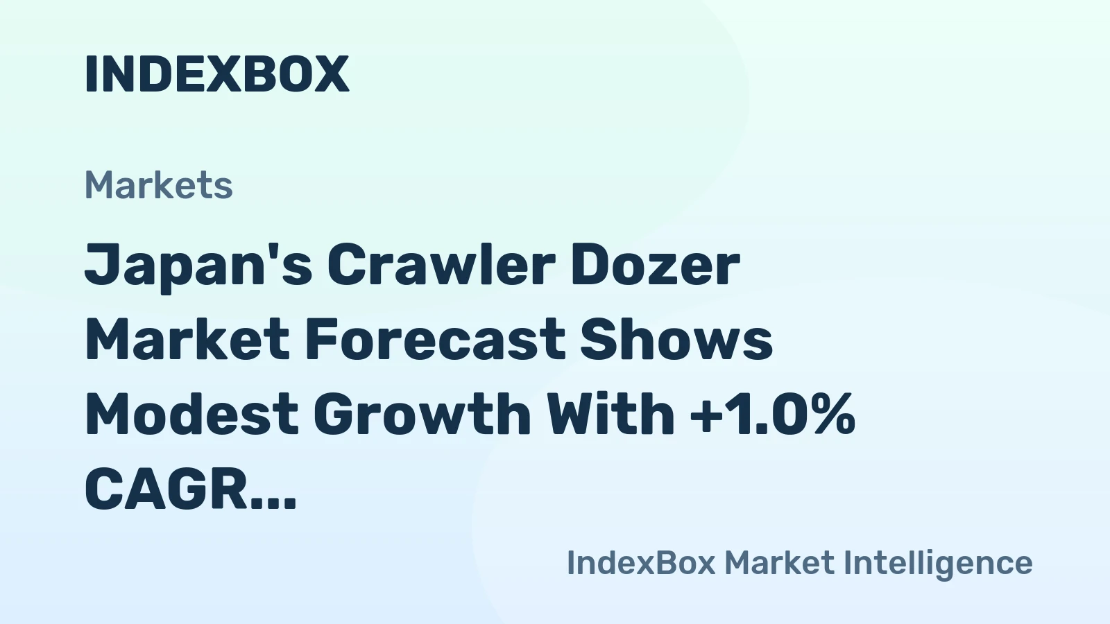 Japan's Crawler Dozer Market Forecast Shows Modest Growth With +1.0% CAGR Through 2035