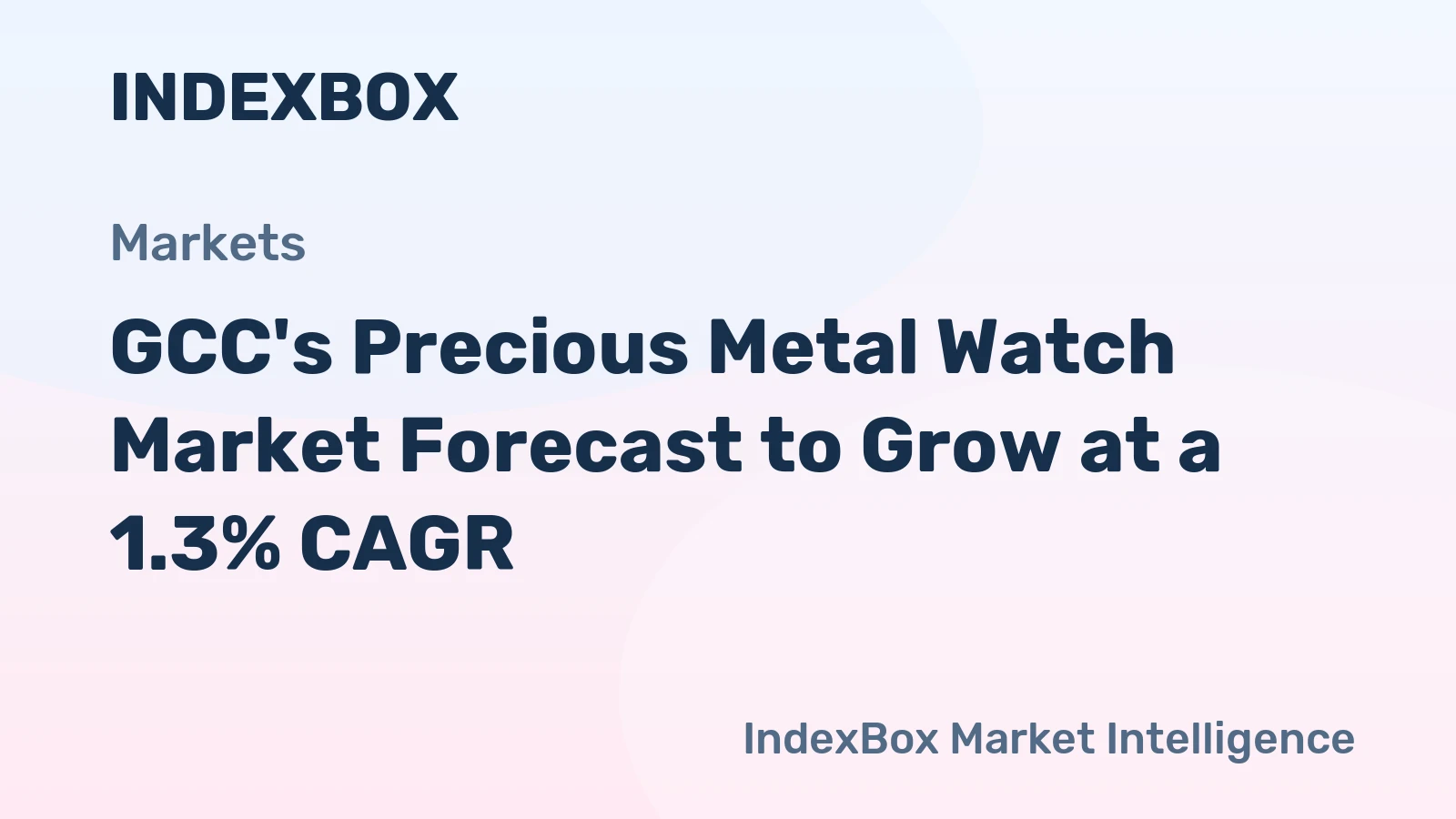 GCC's Precious Metal Watch Market Forecast to Grow at a 1.3% CAGR