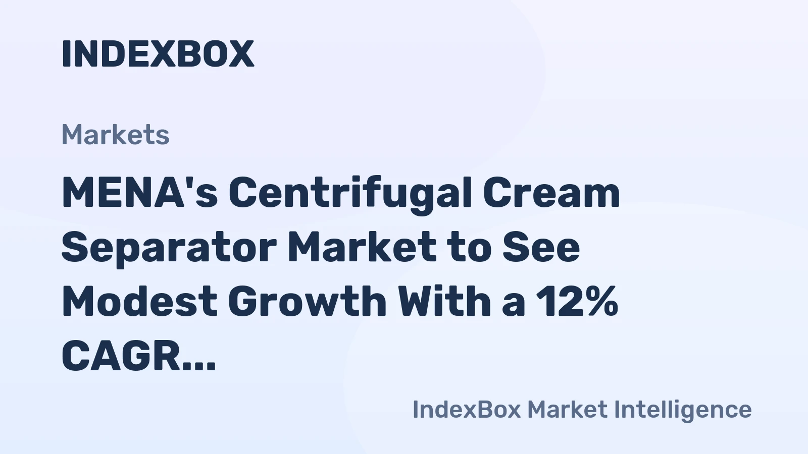 MENA's Centrifugal Cream Separator Market to See Modest Growth With a 12% CAGR Through 2035