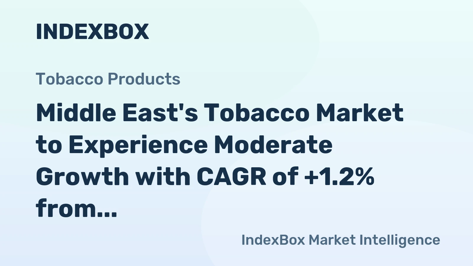 Middle East's Tobacco Market to Experience Moderate Growth with CAGR of +1.2% from 2024 to 2035