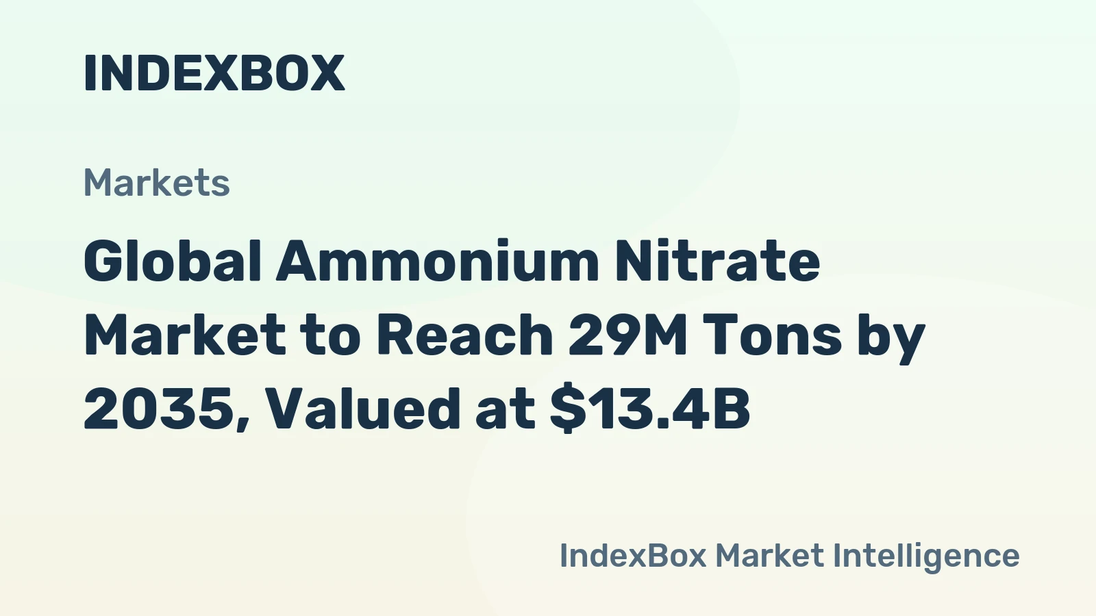 Global Ammonium Nitrate Market to Reach 29M Tons by 2035, Valued at $13.4B