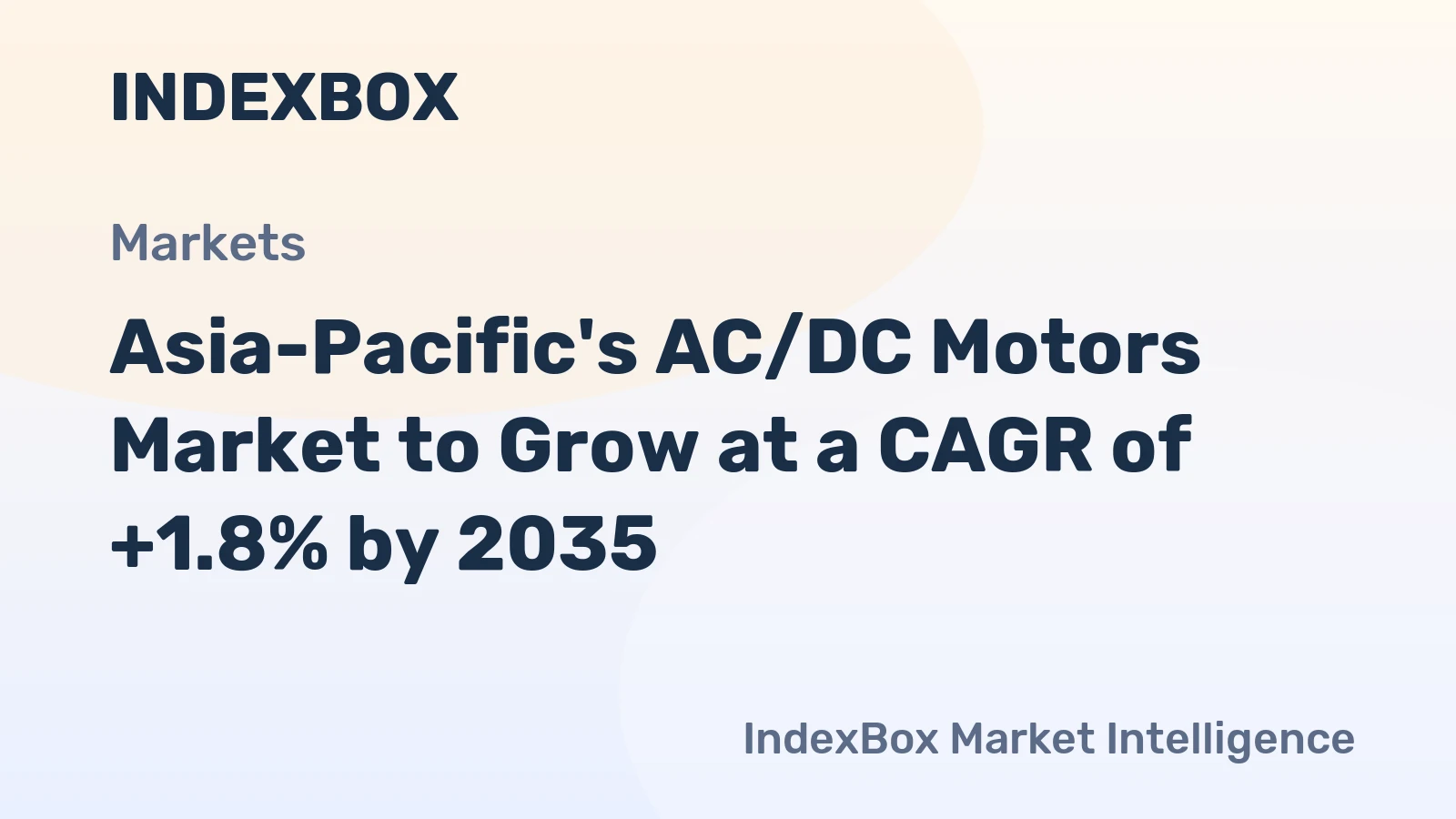 Asia-Pacific's AC/DC Motors Market to Grow at a CAGR of +1.8% by 2035