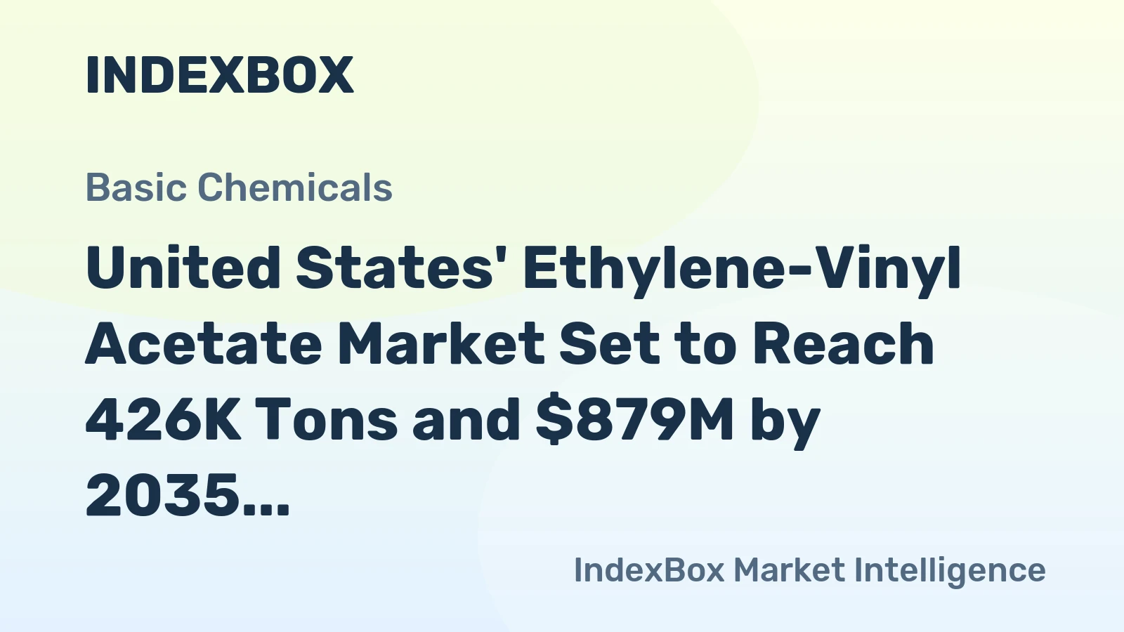 United States' Ethylene-Vinyl Acetate Market Set to Reach 426K Tons and $879M by 2035