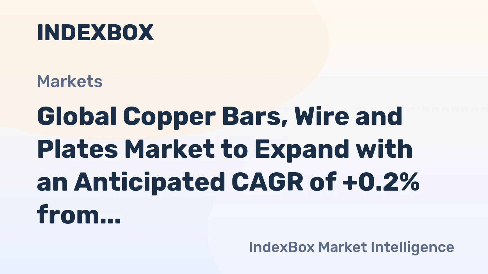 Global Copper Bars, Wire and Plates Market to Expand with an Anticipated CAGR of +0.2% from 2024 to 2035