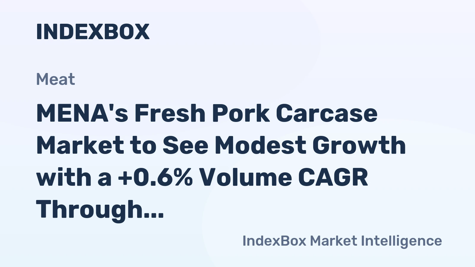 MENA's Fresh Pork Carcase Market to See Modest Growth with a +0.6% Volume CAGR Through 2035