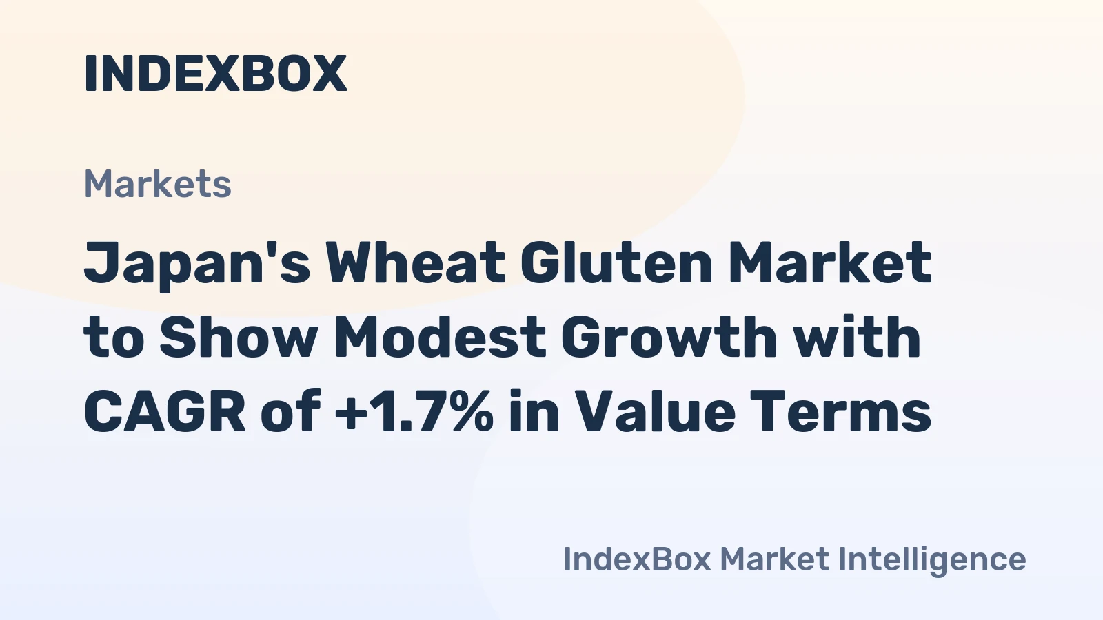 Japan's Wheat Gluten Market to Show Modest Growth with CAGR of +1.7% in Value Terms