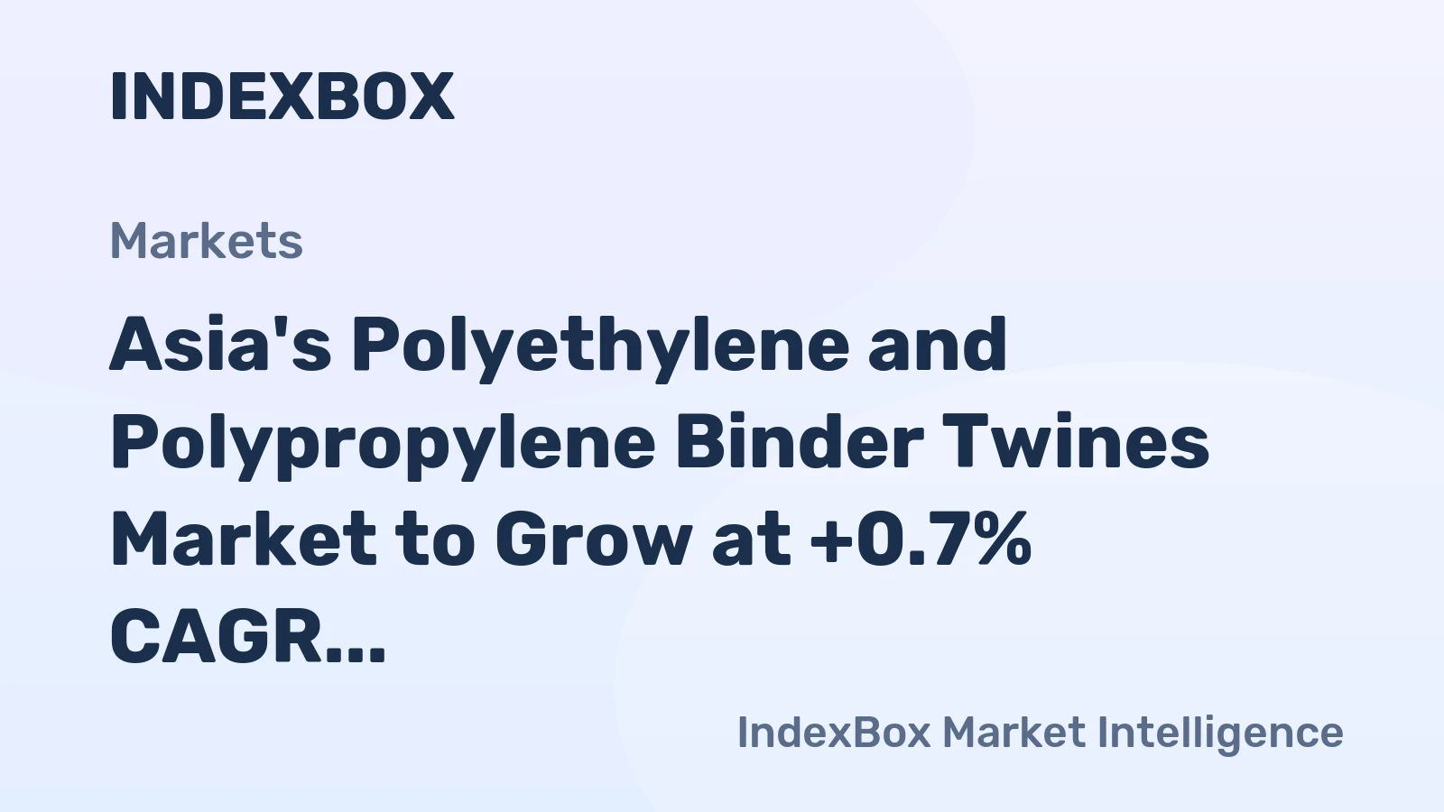 Asia's Polyethylene and Polypropylene Binder Twines Market to Grow at +0.7% CAGR, Reaching 383K tons by 2035